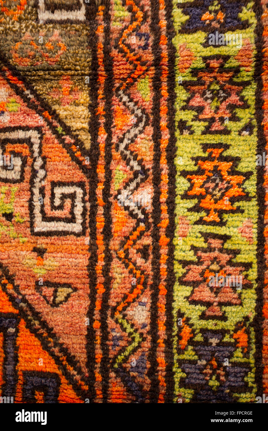 Armenian colorful hand made rug with traditional patterns and ornaments ...