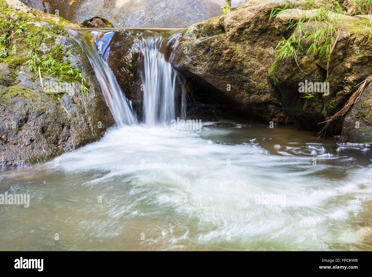 waterfall from ravine in the rainforest Stock Photo - Alamy