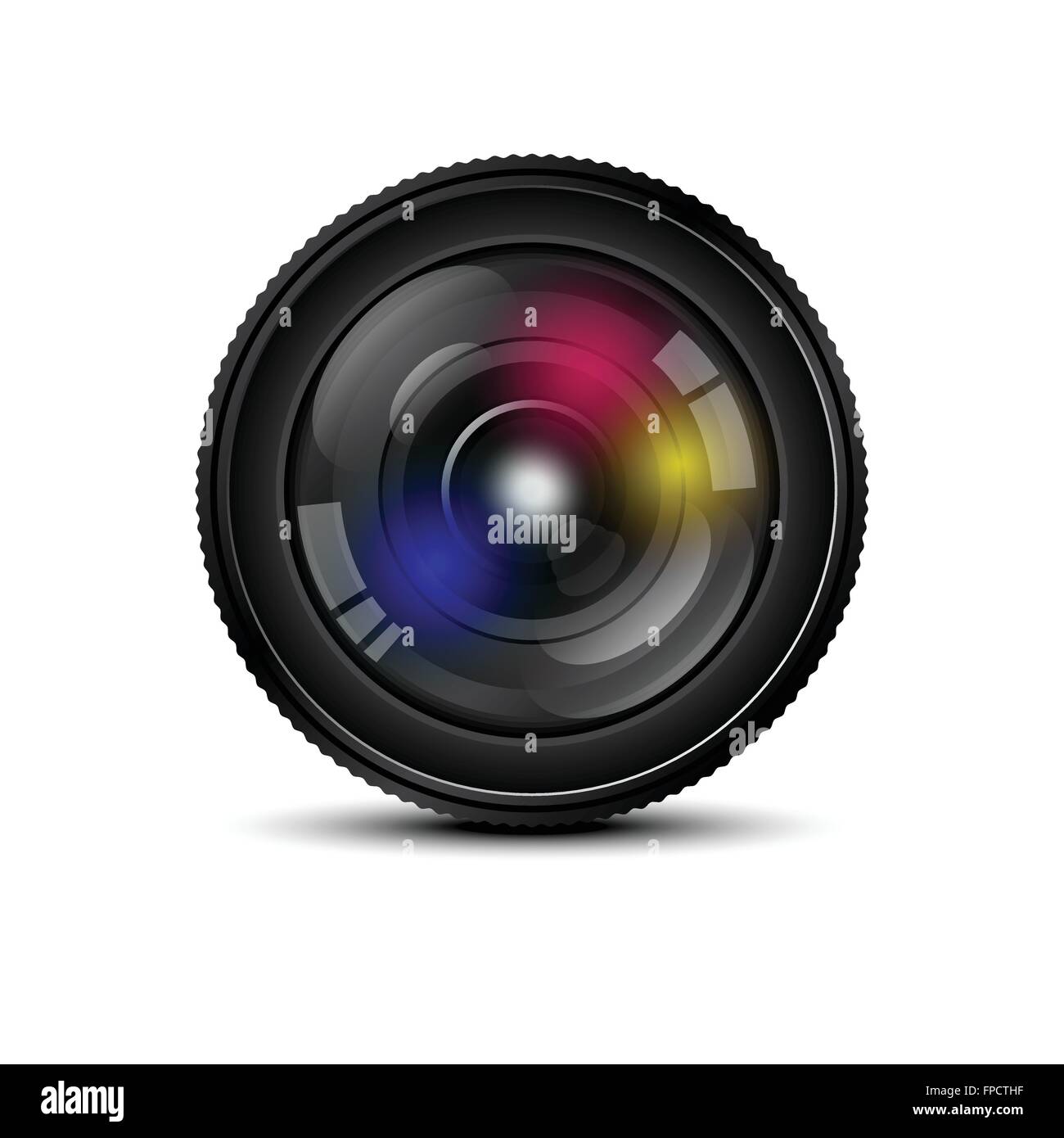 front of camera lens on white background. Vector illustration Stock ...