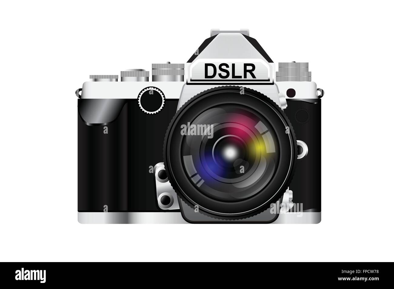 camera body and colorful lens. vector illustration Stock Vector Image ...