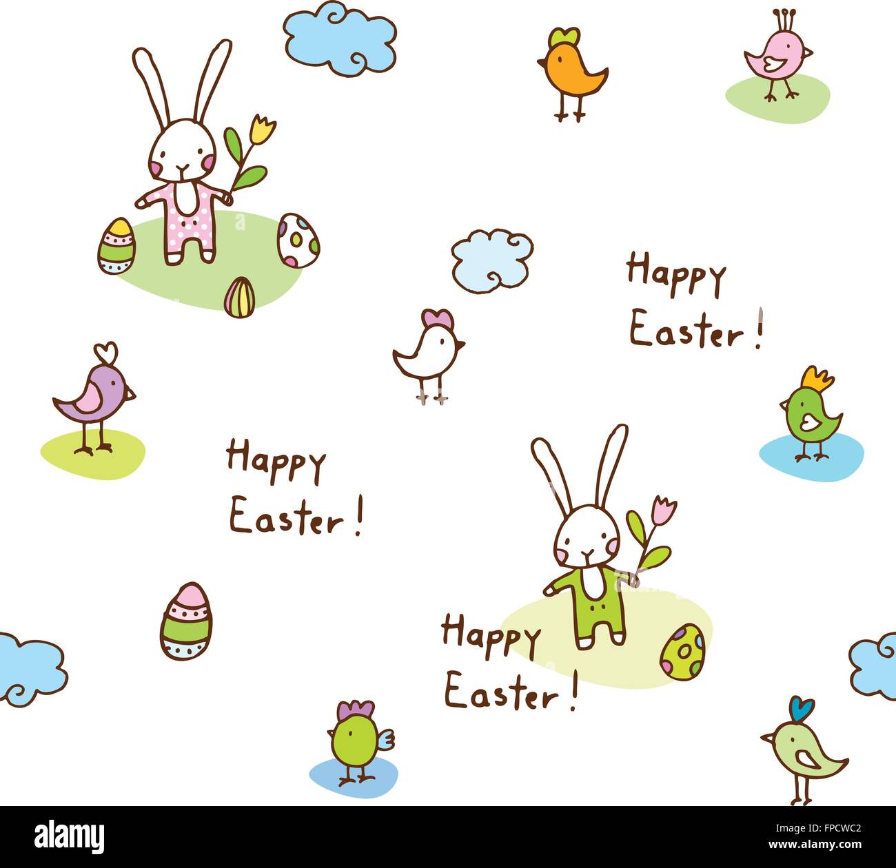 Vector eggs seamless pattern Cut Out Stock Images & Pictures - Alamy