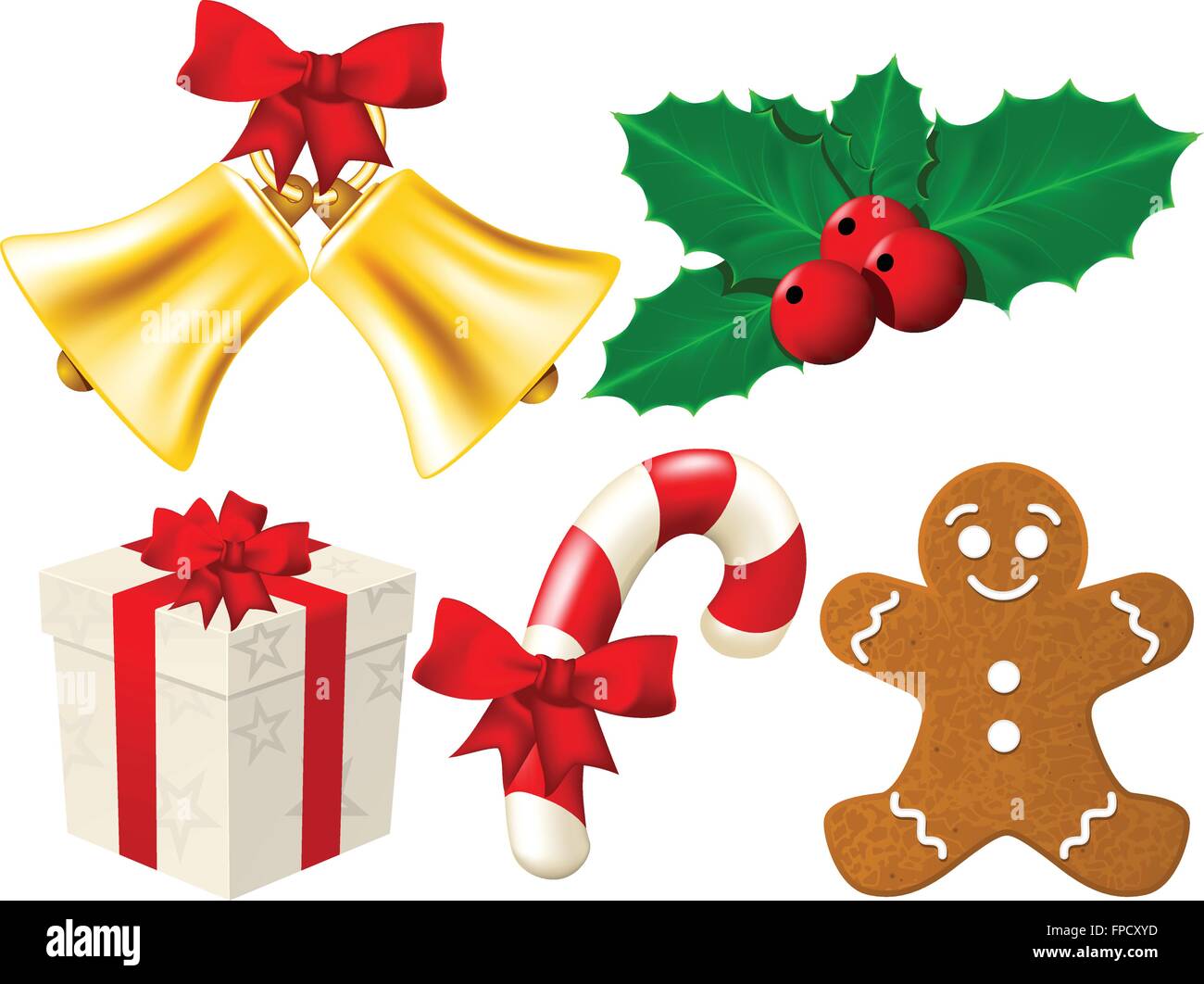 Set of Christmas decoration bells made with gradient mesh Stock Vector ...