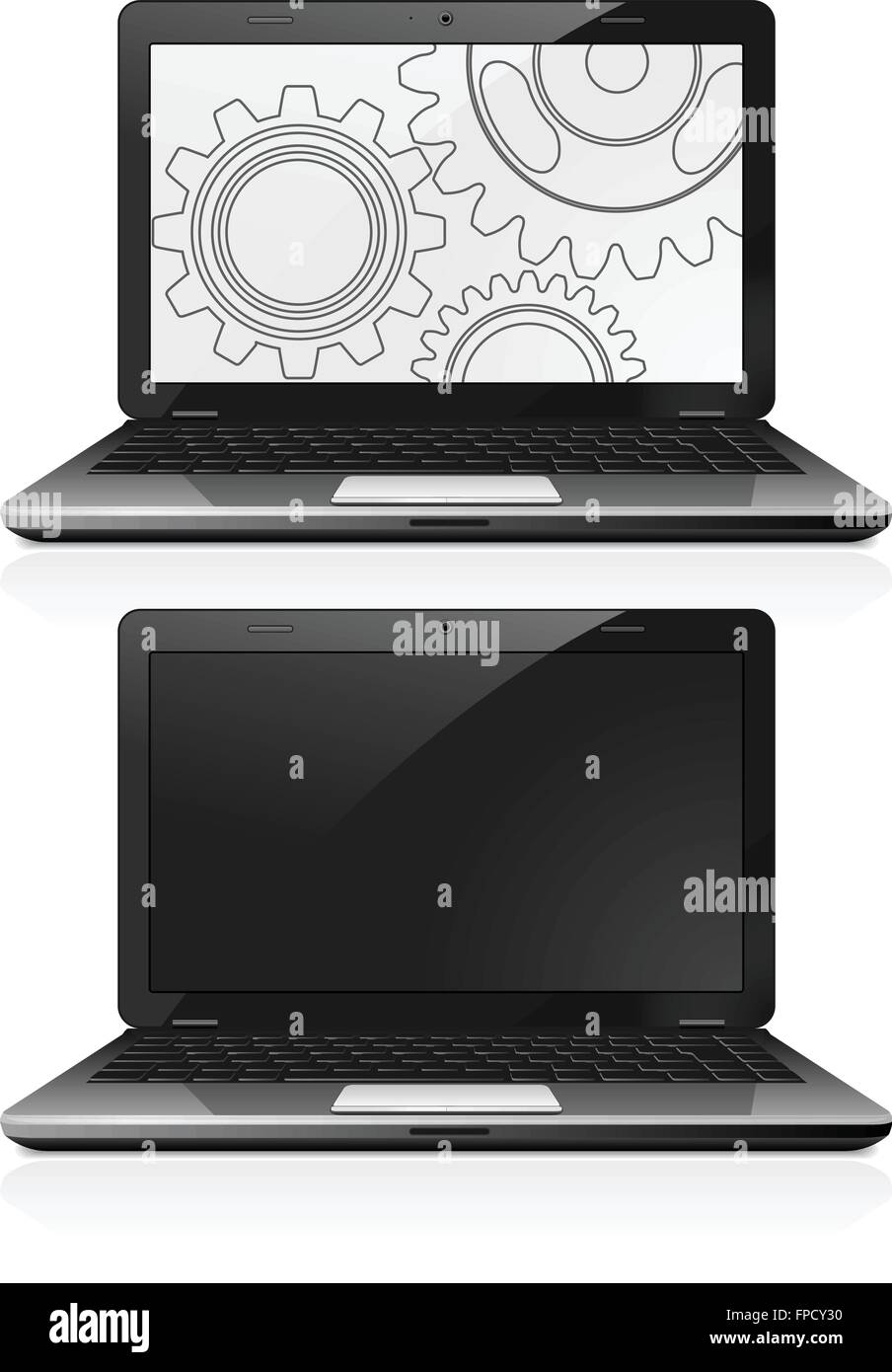 Computer laptop gear Stock Vector Images - Alamy