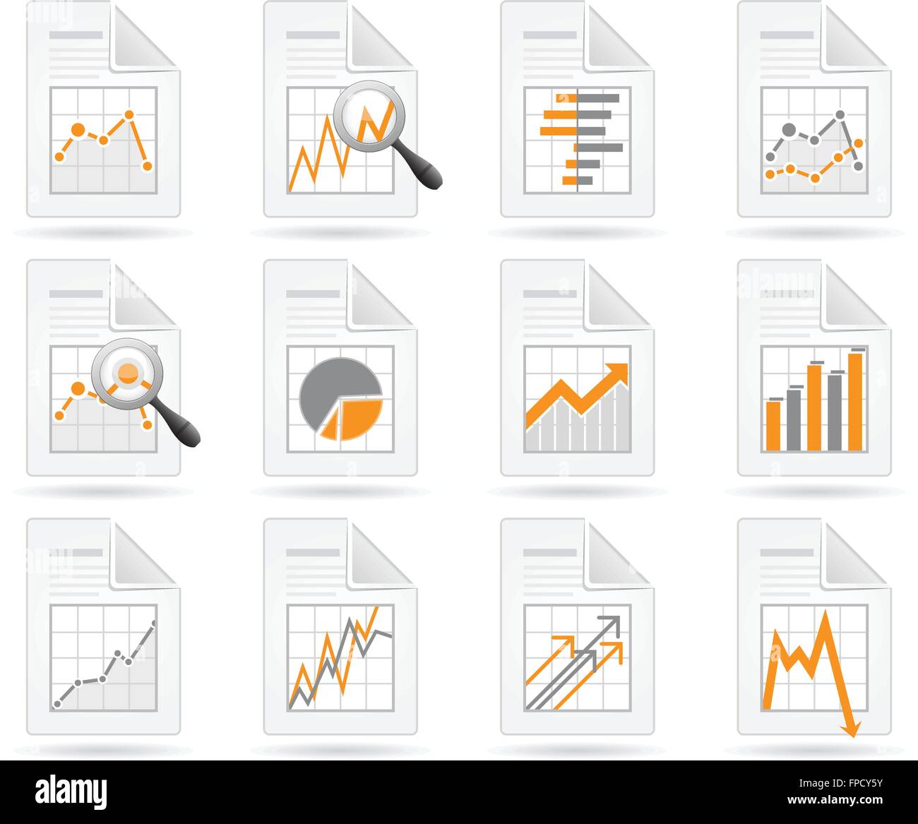 Magnifying glass statistics pie hi-res stock photography and images - Alamy