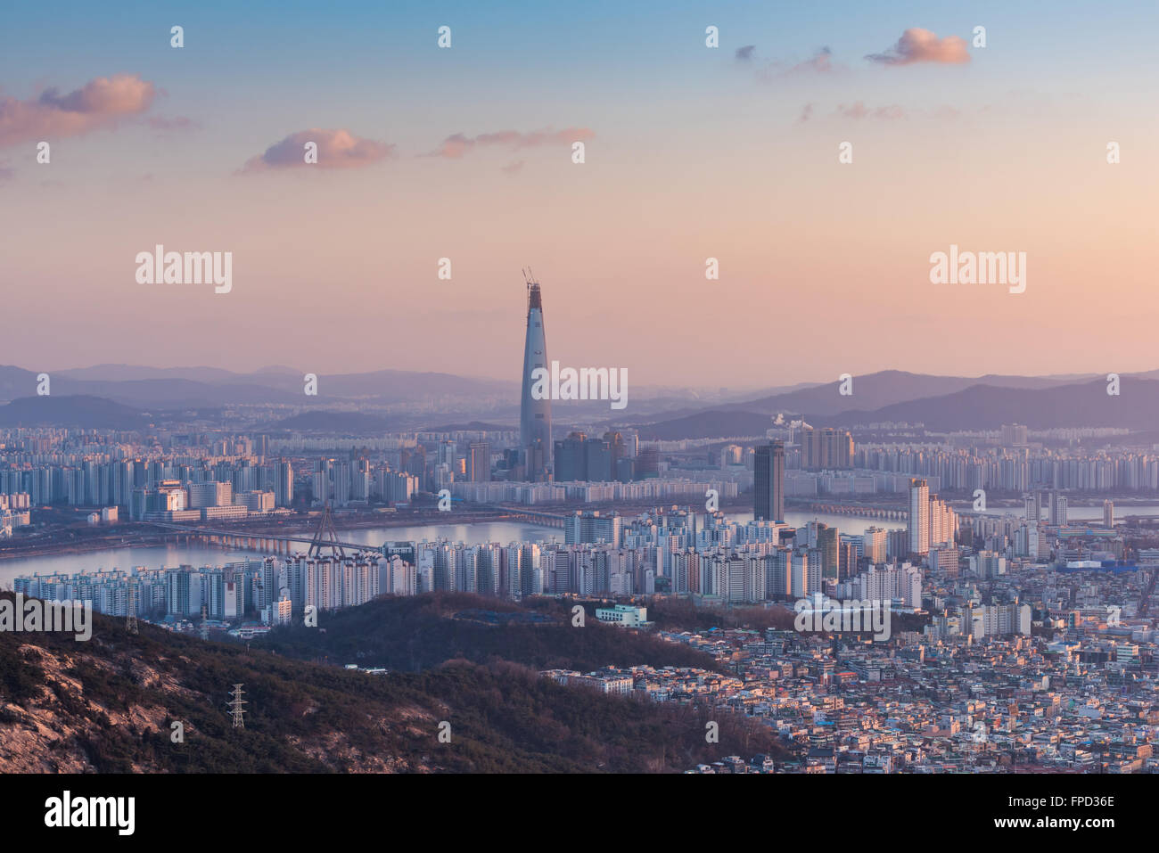 Seoul City Skyline, The best view of South Korea Stock Photo - Alamy