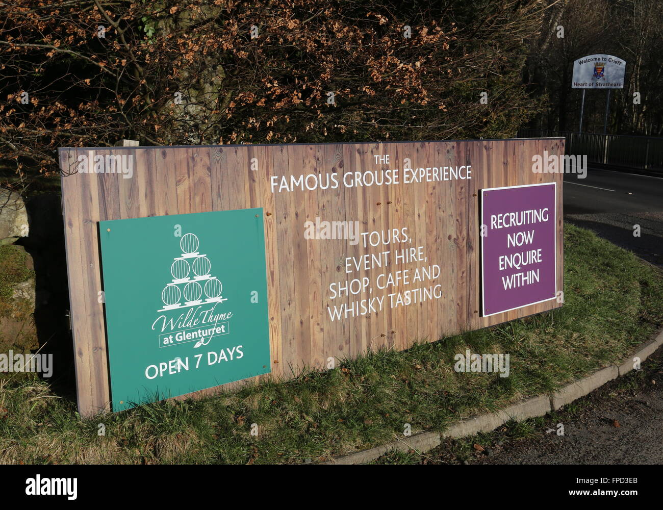 Sign for Famous Grouse Experience Crieff Scotland March 2016 Stock ...