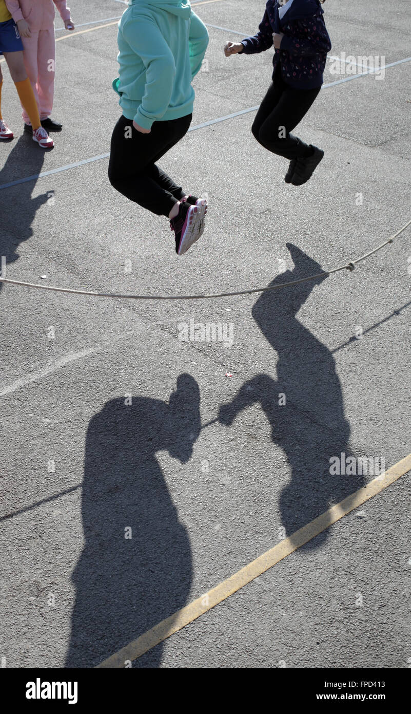 Children skipping at school hi-res stock photography and images - Alamy