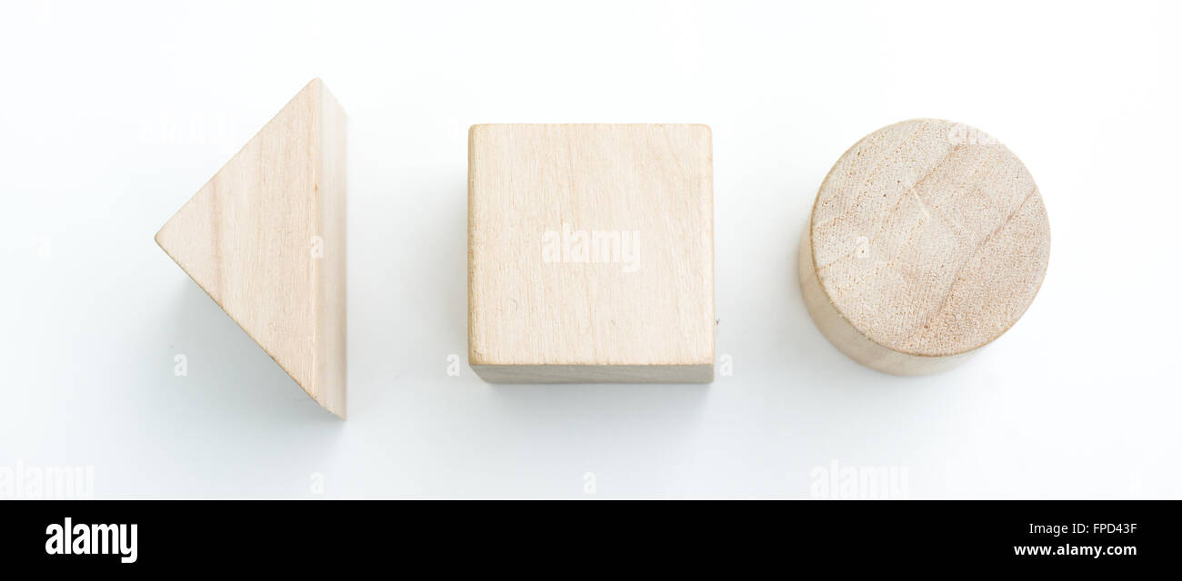 simple signs made from wood blocks isolated over white Stock Photo - Alamy