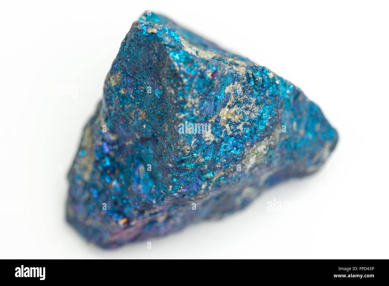 detailed macro photo of Bornite mineral isolated over white Stock Photo ...