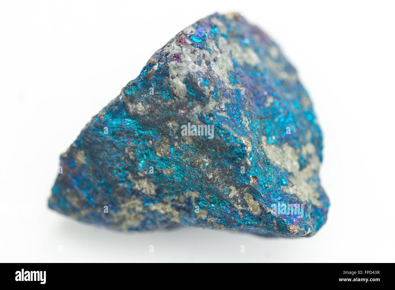 detailed macro photo of Bornite mineral isolated over white Stock Photo ...