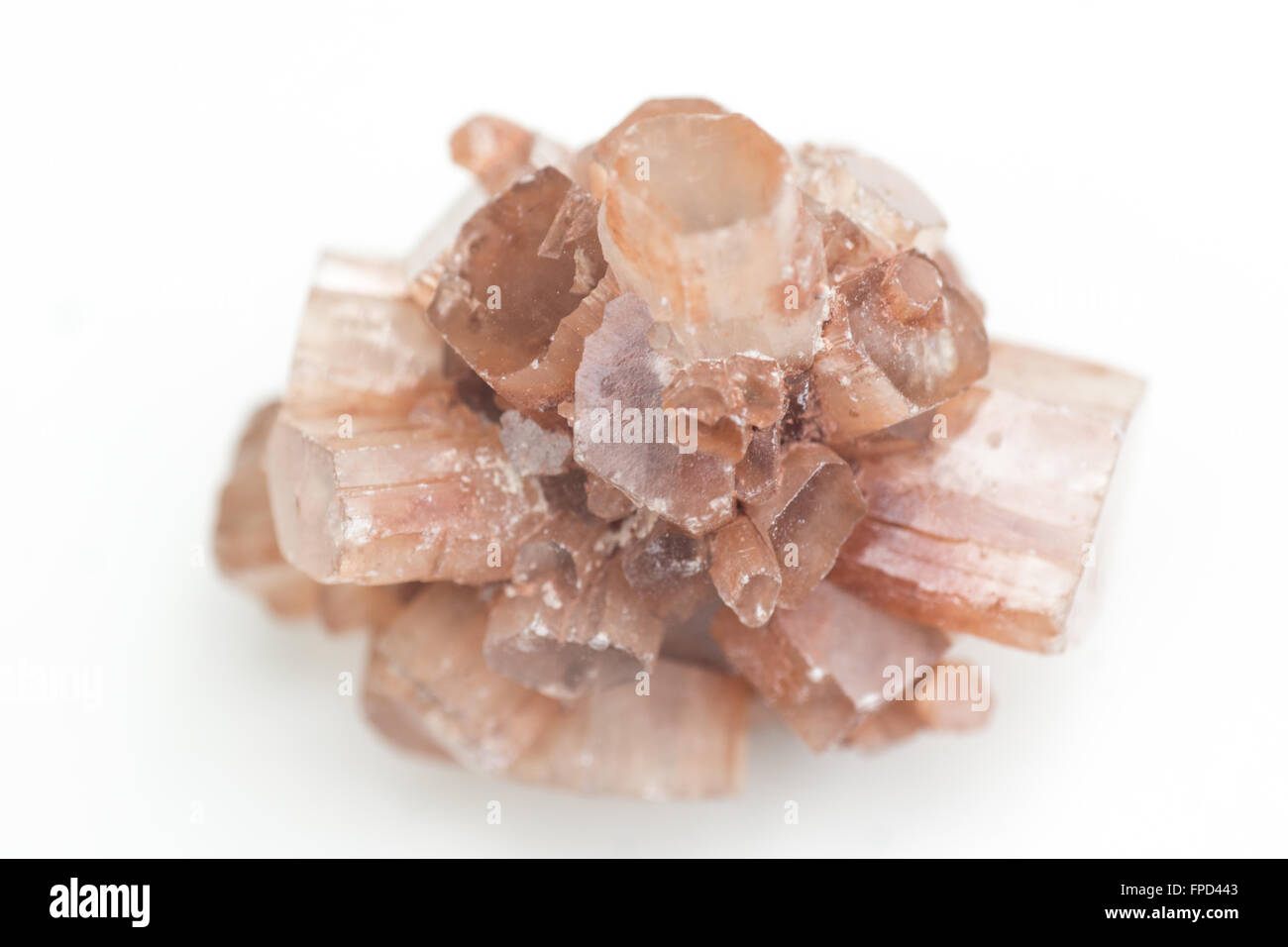 detailed macro photo of Aragonite mineral isolated over white Stock ...