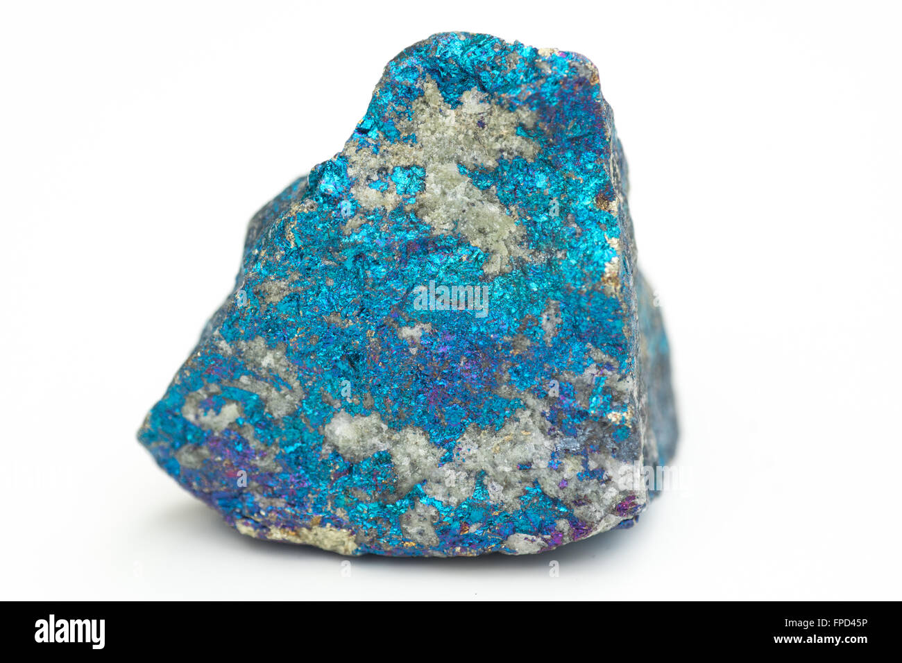 detailed macro photo of Bornite mineral isolated over white Stock Photo ...