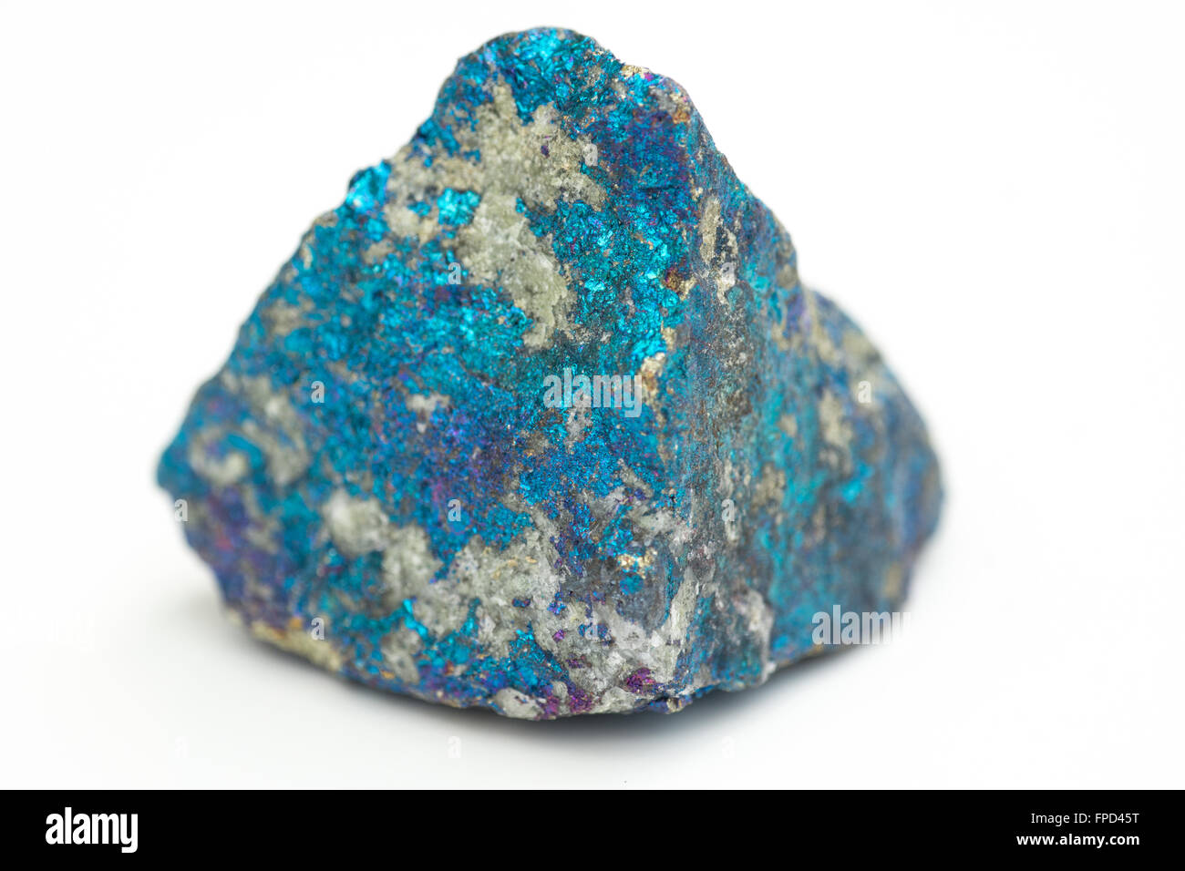 detailed macro photo of Bornite mineral isolated over white Stock Photo ...