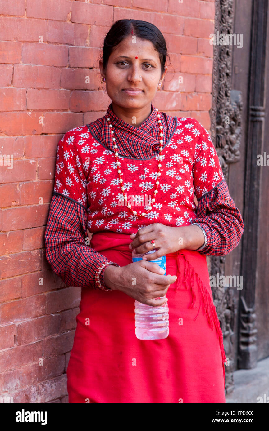 Nepal, Patan. Hindu Woman Wearing a Bindi between her Eyes Stock Photo ...