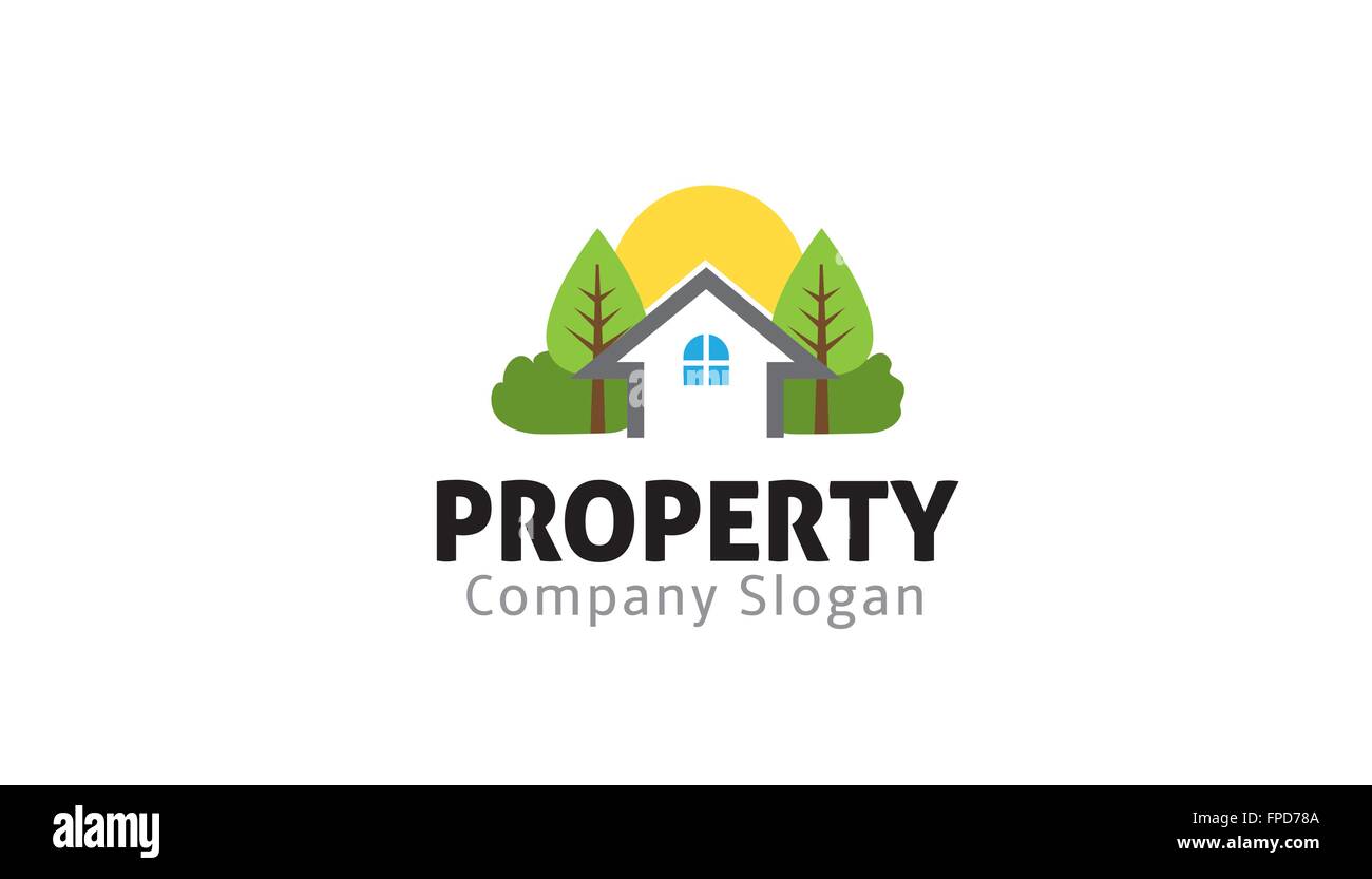 Green home illustration Cut Out Stock Images & Pictures - Alamy