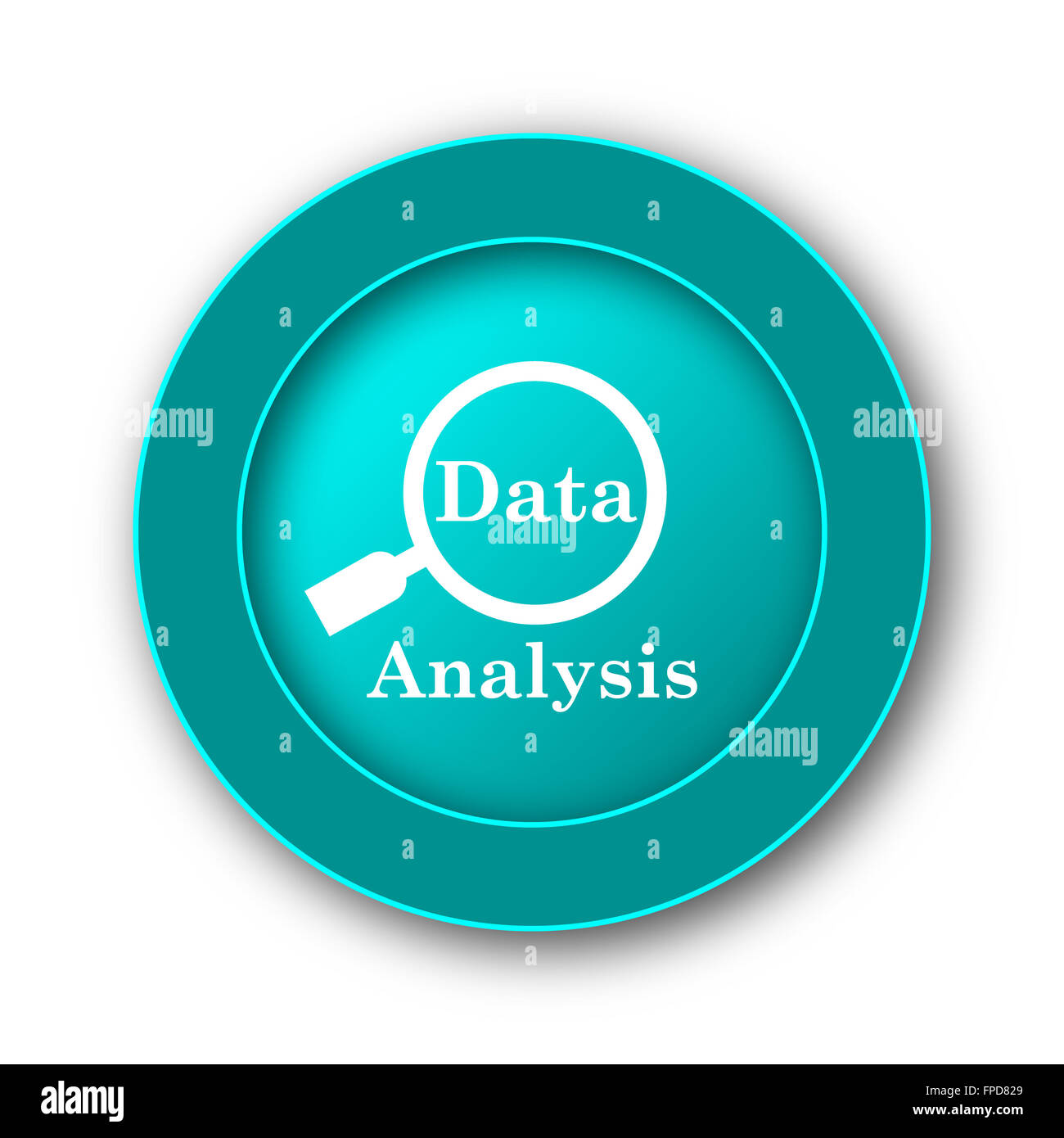 Data analysis icon. Internet button on white background Stock Photo - Alamy