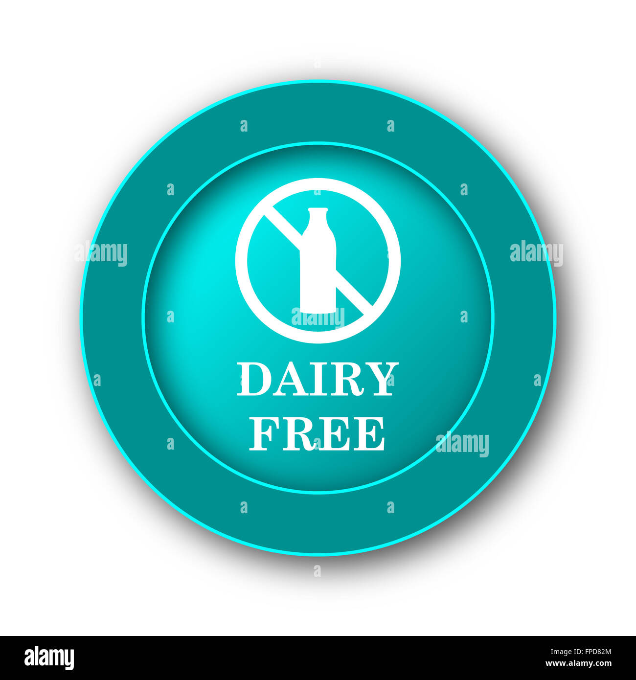 Dairy free icon. Internet button on white background Stock Photo - Alamy