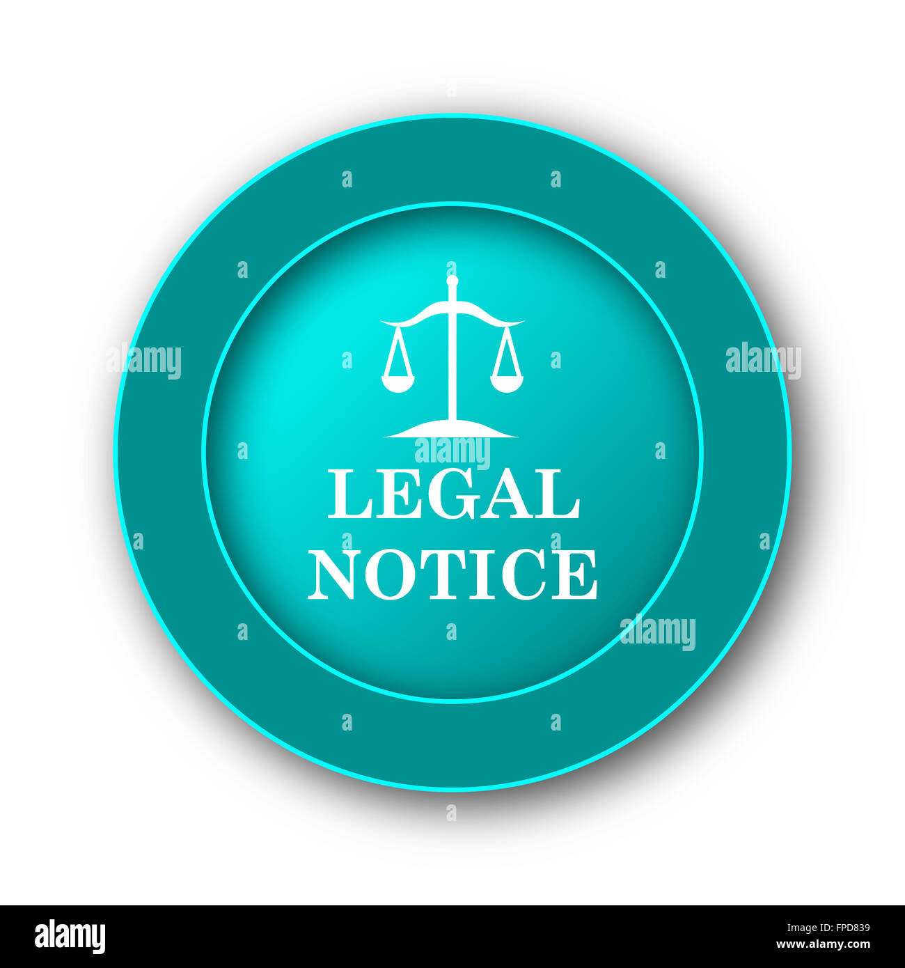 Legal notice icon. Internet button on white background Stock Photo - Alamy