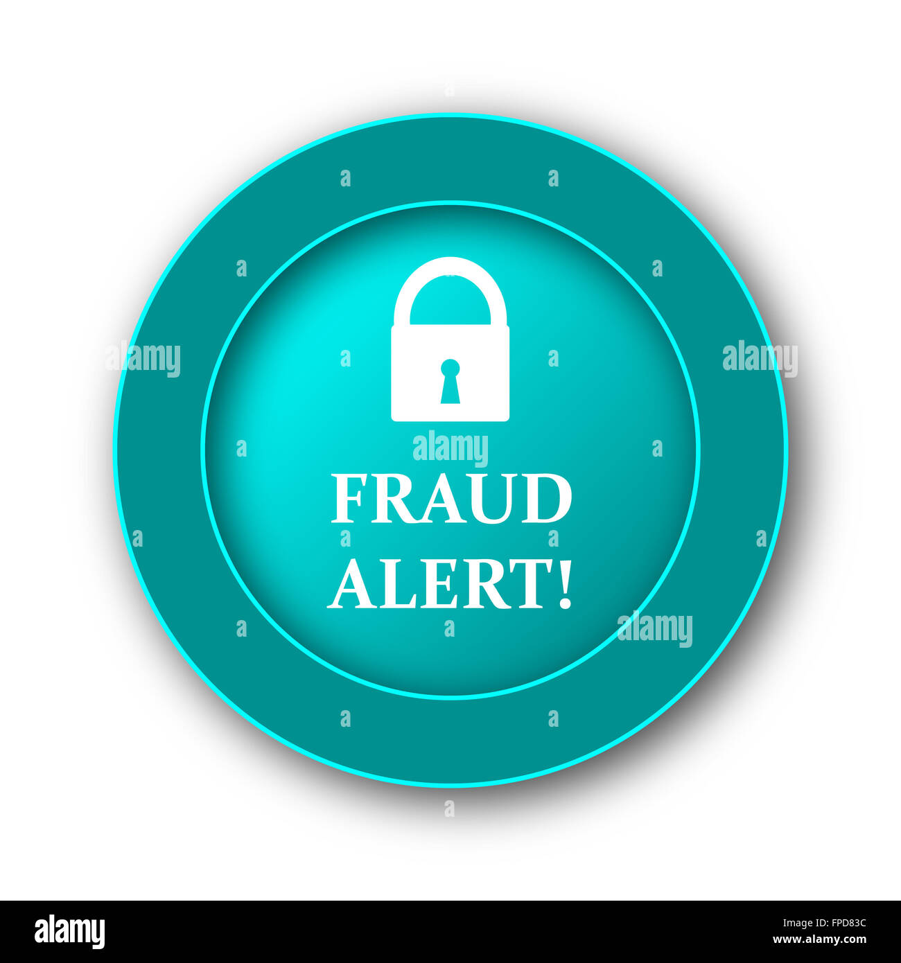 Fraud alert icon. Internet button on white background Stock Photo - Alamy