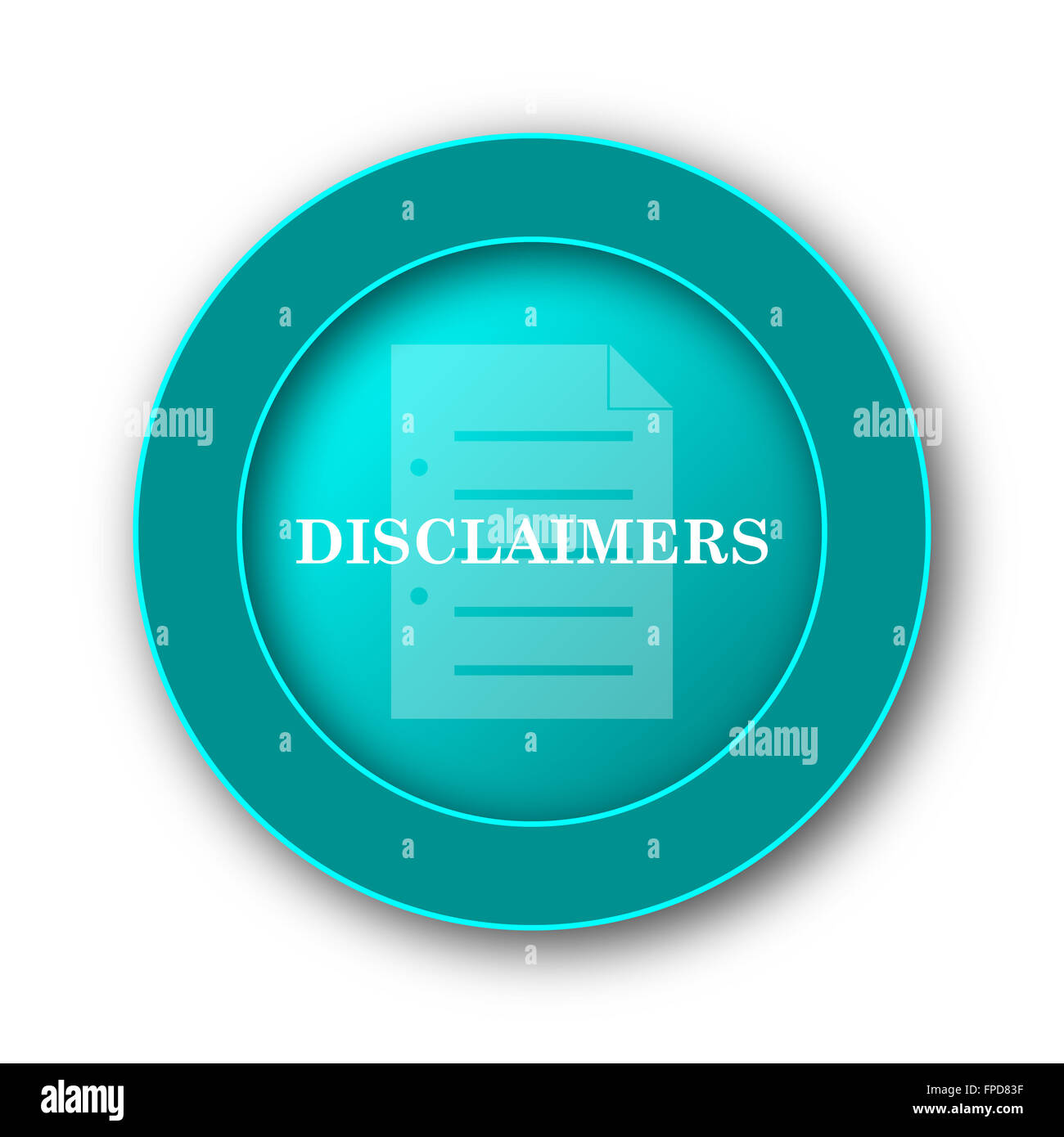 Disclaimers icon. Internet button on white background Stock Photo - Alamy