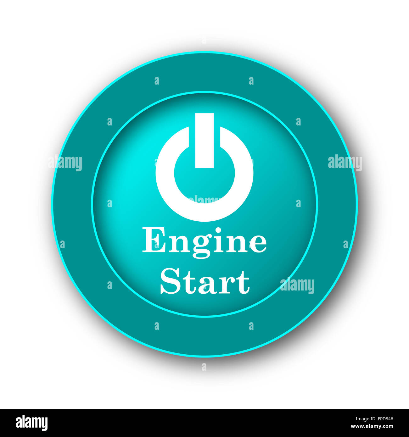 Engine start icon. Internet button on white background Stock Photo - Alamy