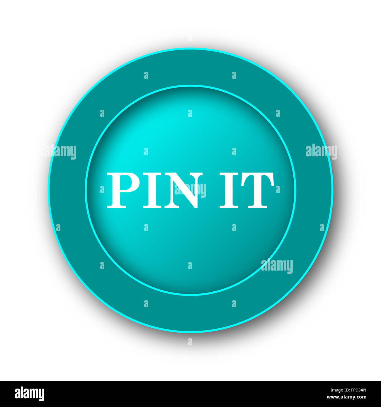 Pin it icon. Internet button on white background Stock Photo - Alamy