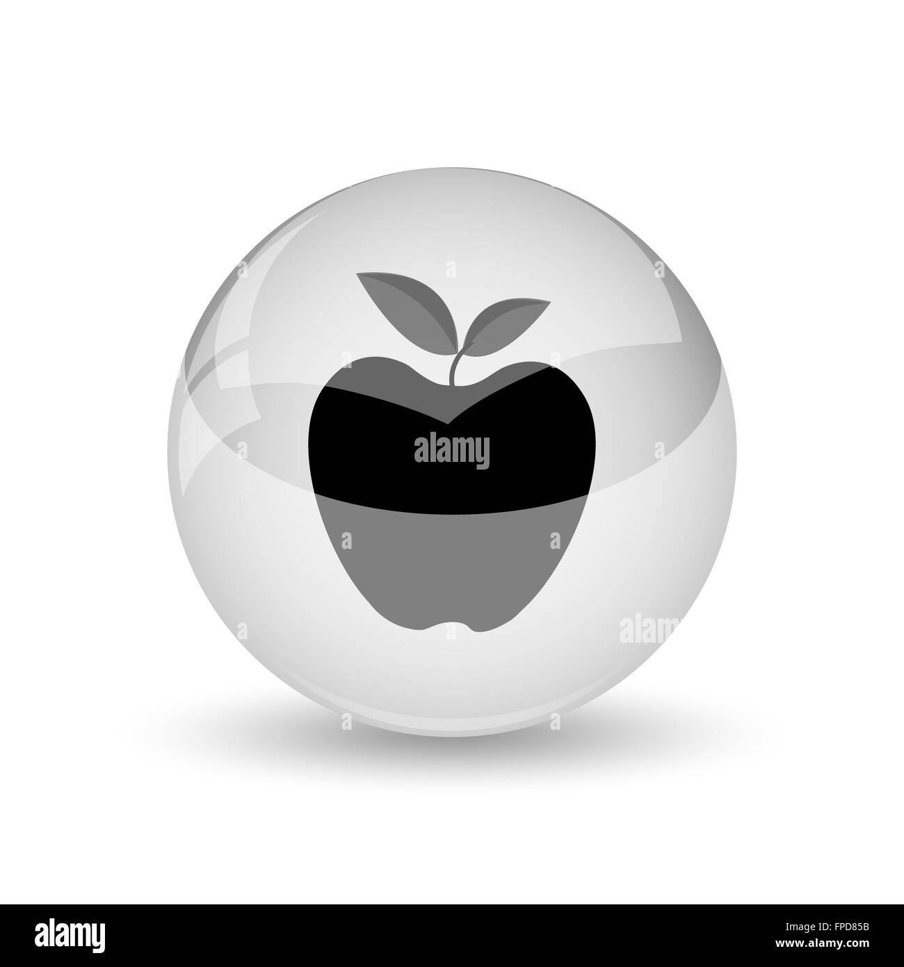 Apple icon. Internet button on white background Stock Photo - Alamy