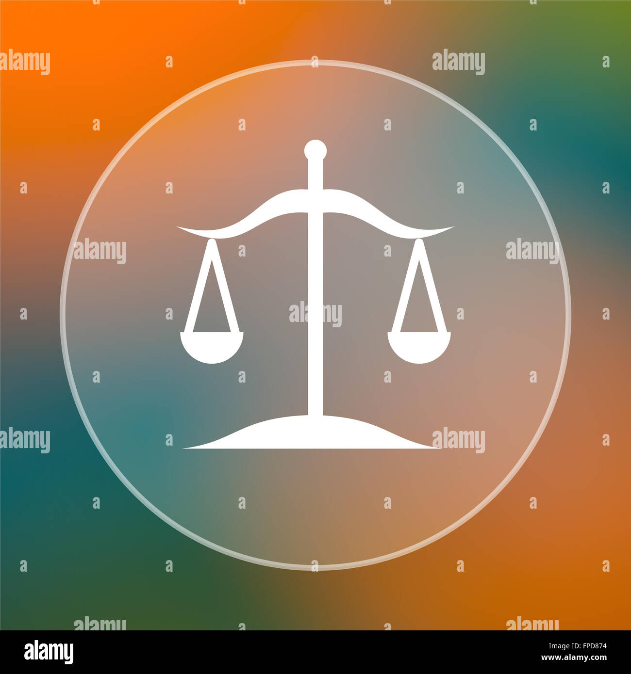 Balance icon. Internet button on colored background Stock Photo - Alamy