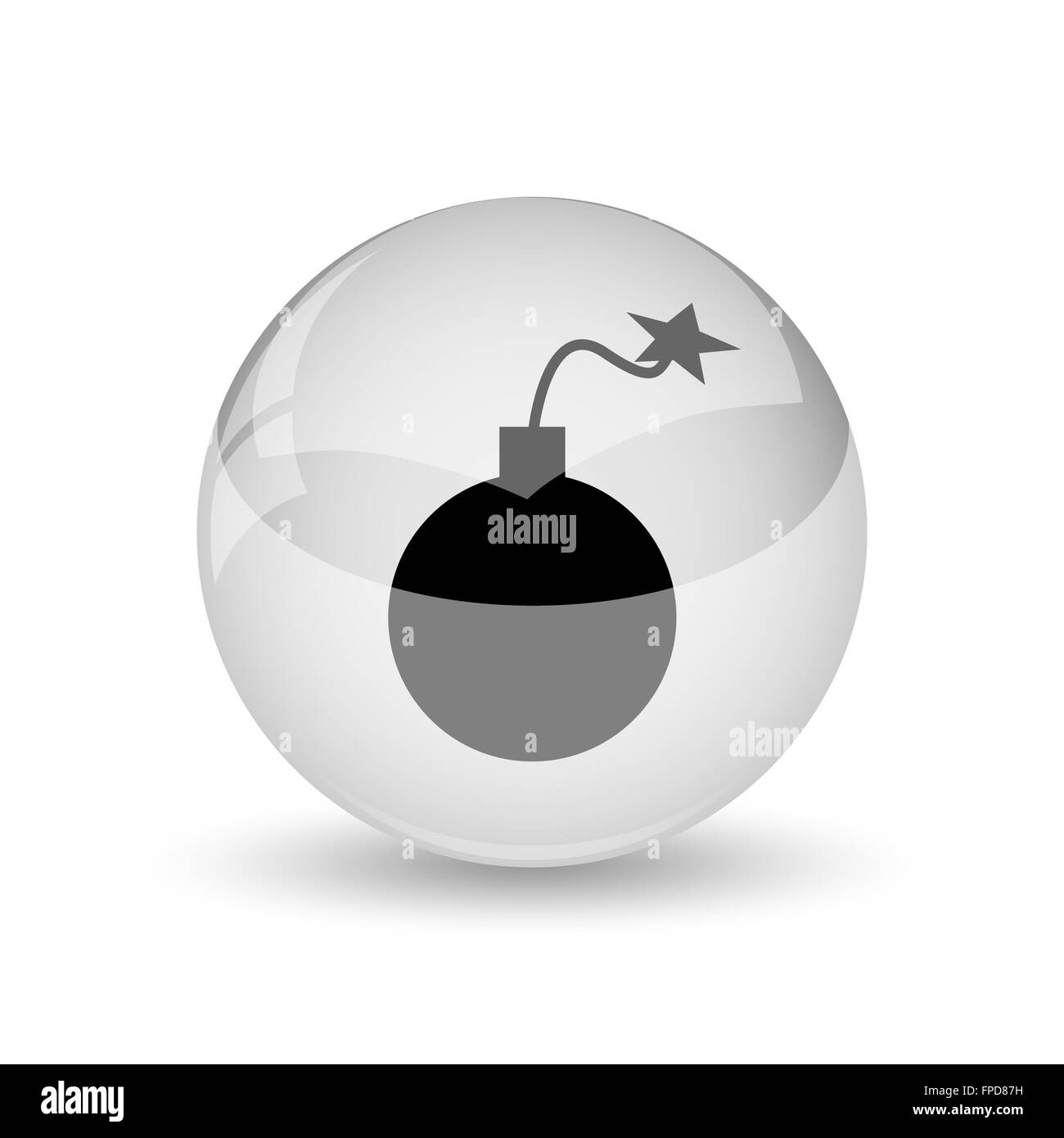 Bomb icon. Internet button on white background Stock Photo - Alamy