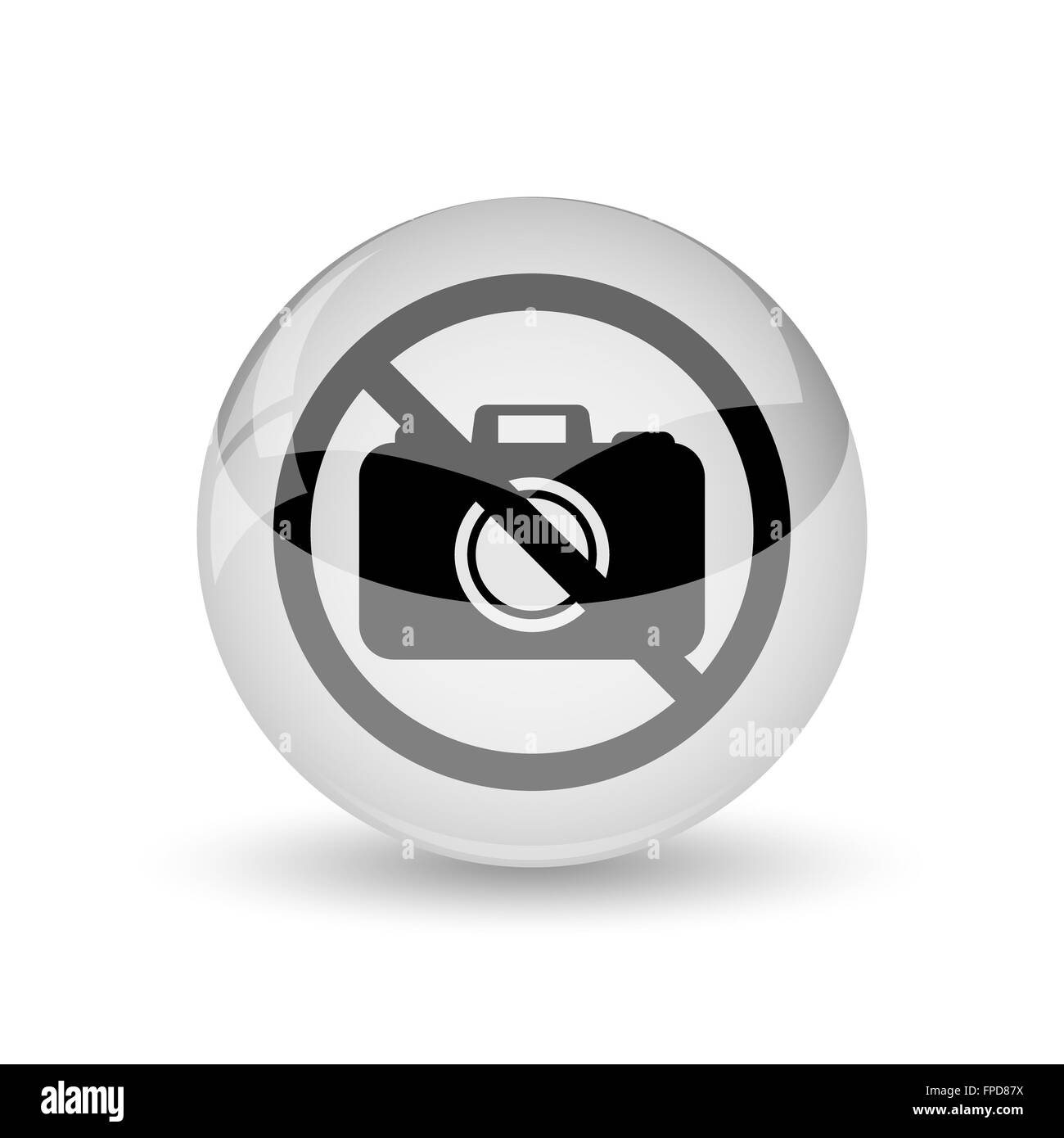 Forbidden camera icon. Internet button on white background Stock Photo ...