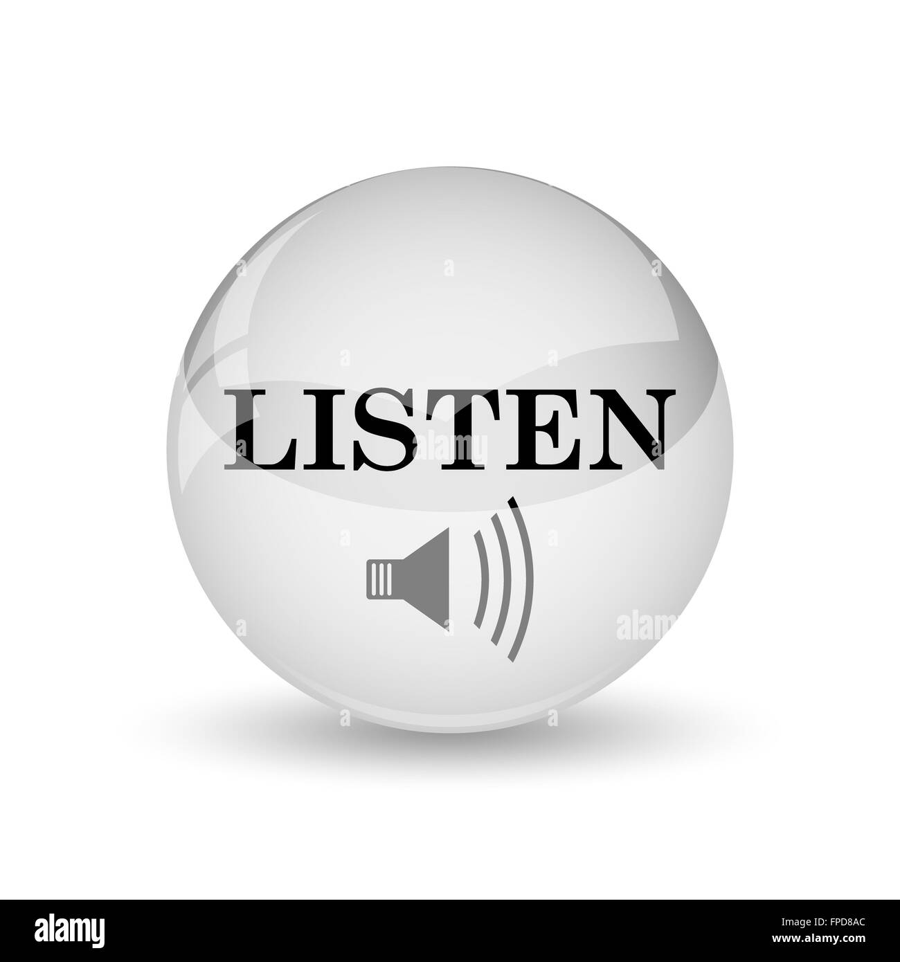 Listen icon. Internet button on white background Stock Photo - Alamy