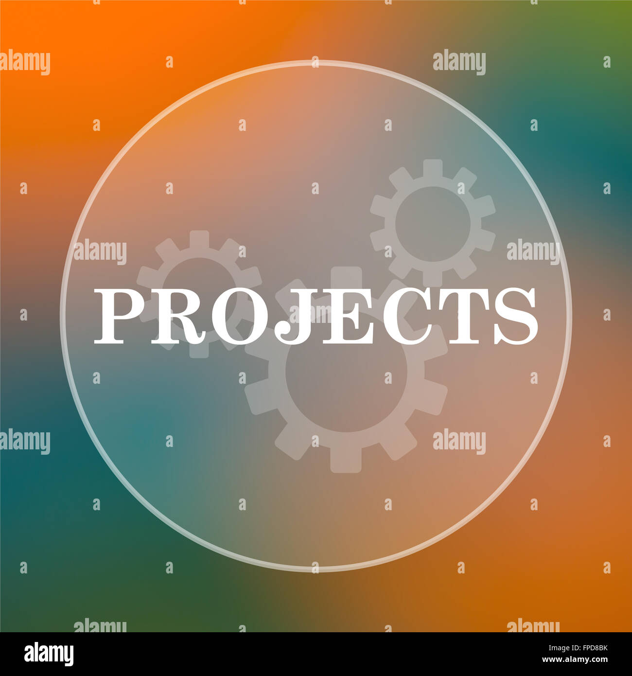 Projects icon. Internet button on colored background Stock Photo - Alamy