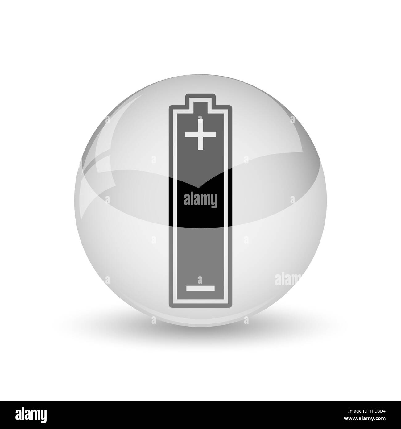 Battery icon. Internet button on white background Stock Photo - Alamy