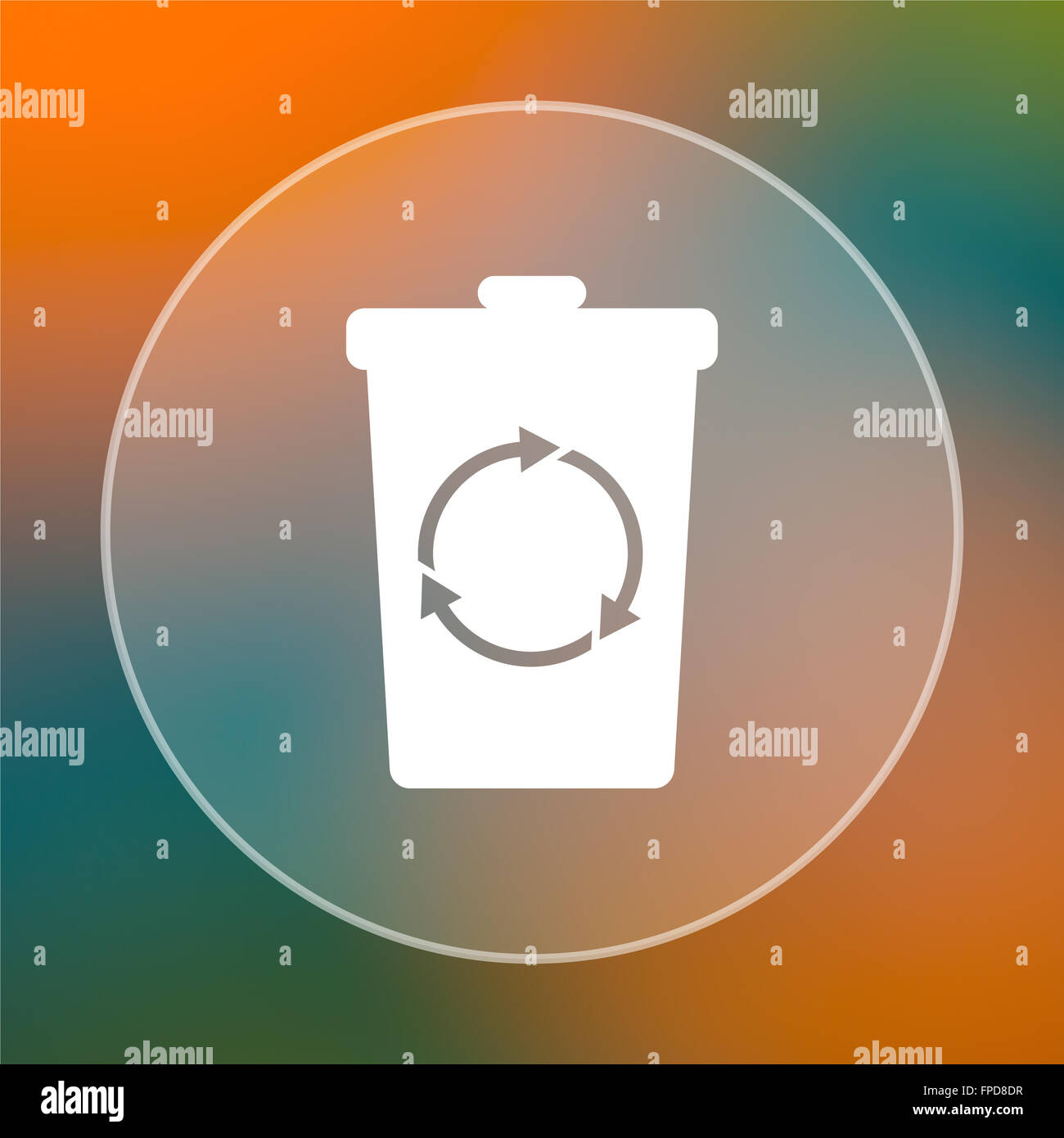 Recycle bin icon. Internet button on colored background Stock Photo - Alamy