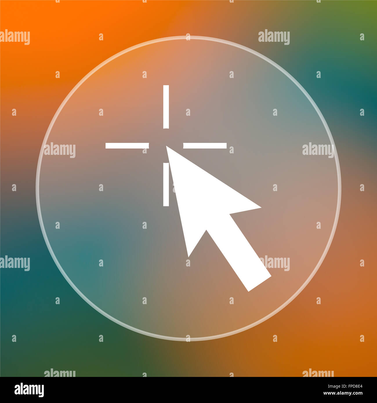 Click here icon. Internet button on colored background Stock Photo - Alamy