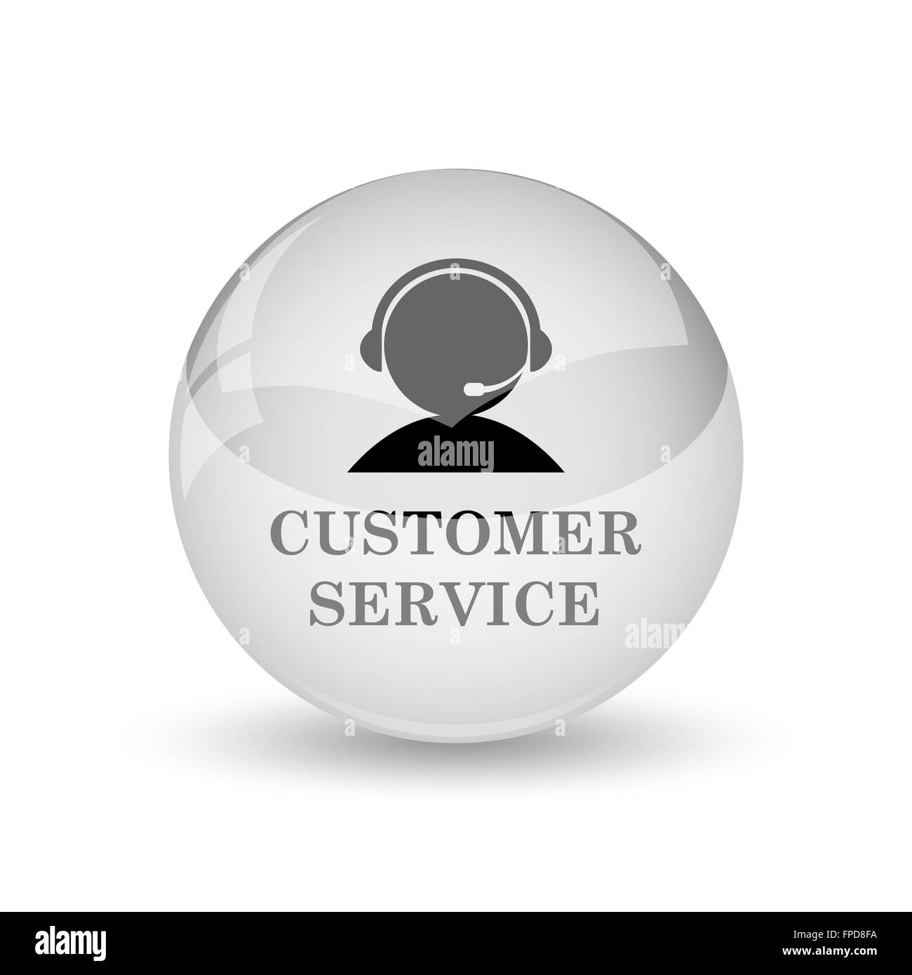 Customer service icon. Internet button on white background Stock Photo ...