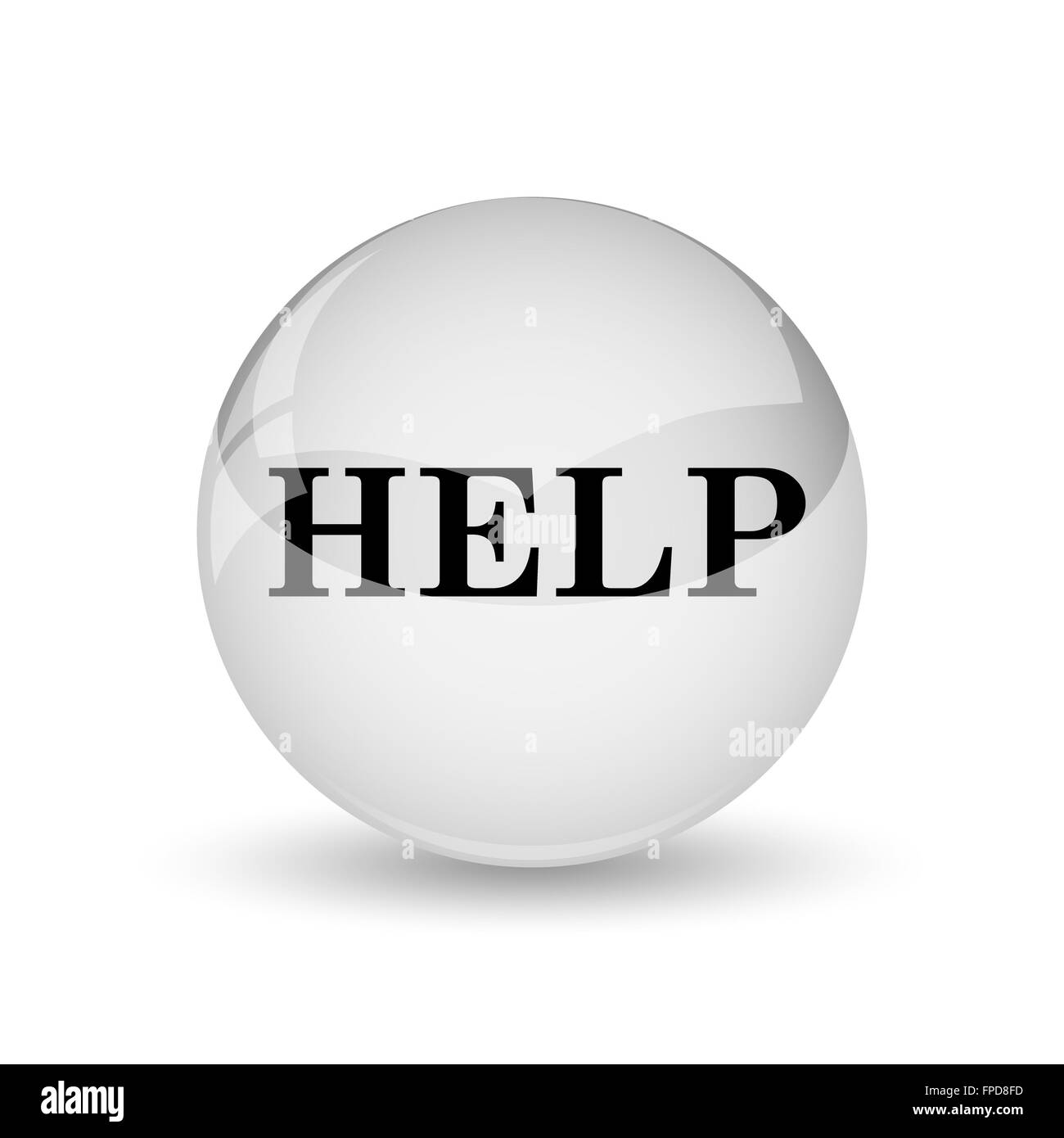 Help icon. Internet button on white background Stock Photo - Alamy