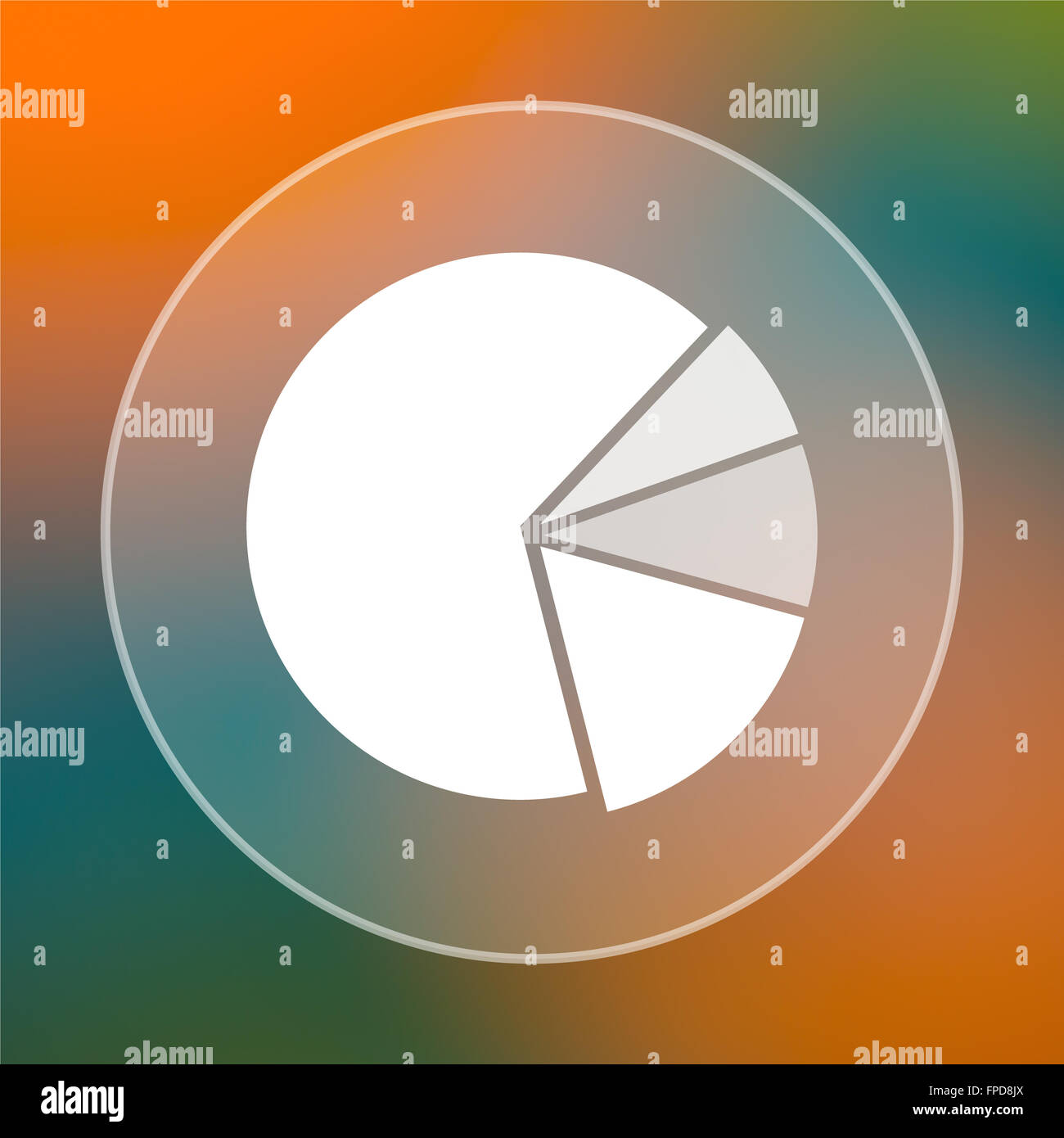 Chart pie icon. Internet button on colored background Stock Photo - Alamy