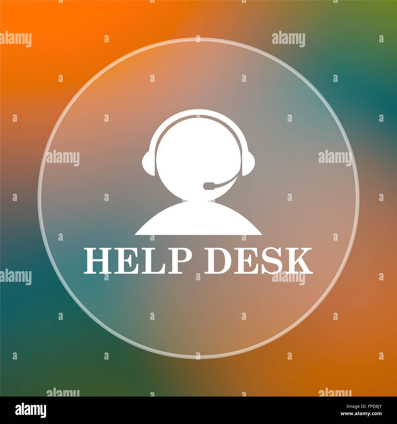Helpdesk icon. Internet button on colored background Stock Photo - Alamy