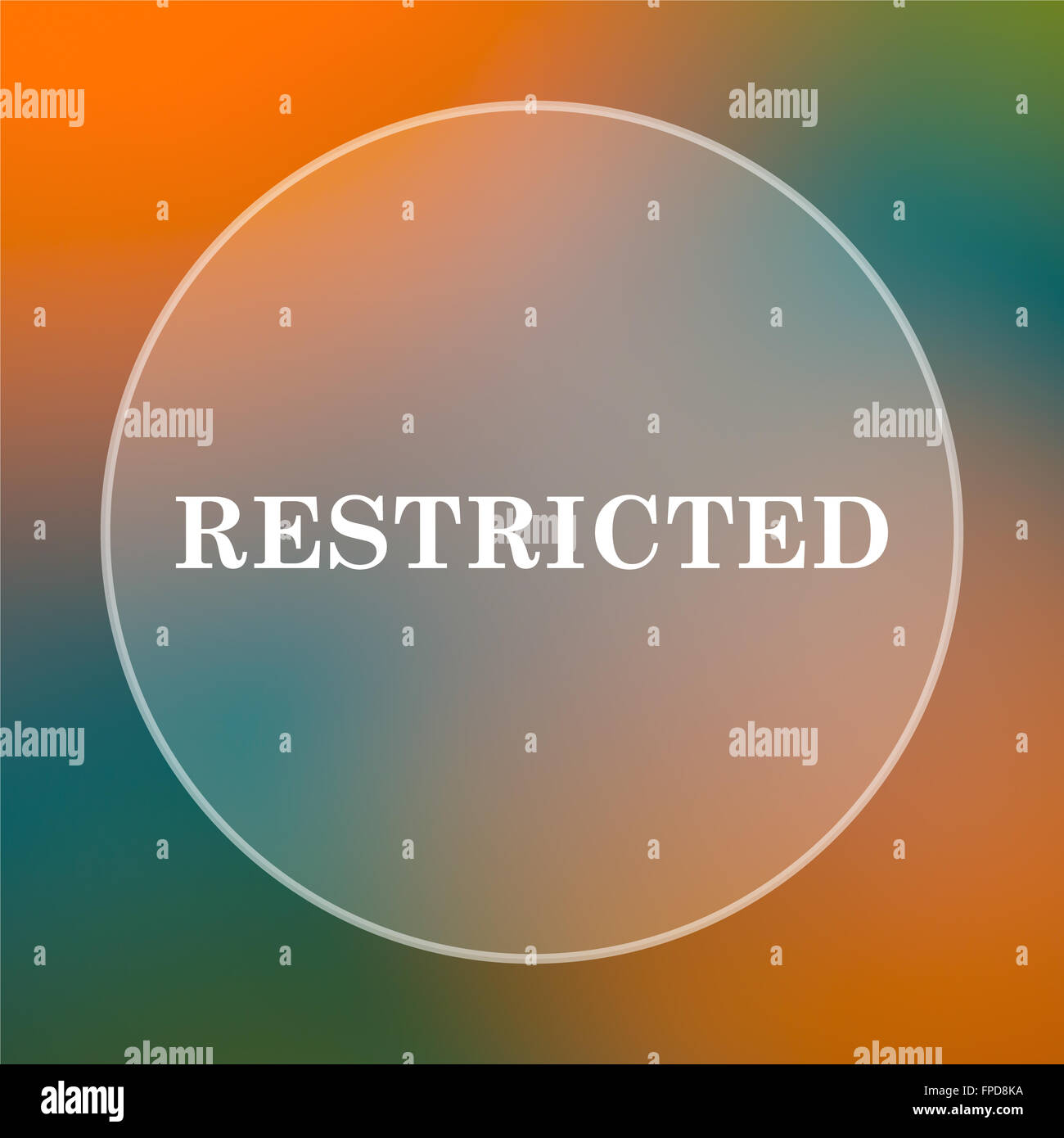 Restricted icon. Internet button on colored background Stock Photo - Alamy