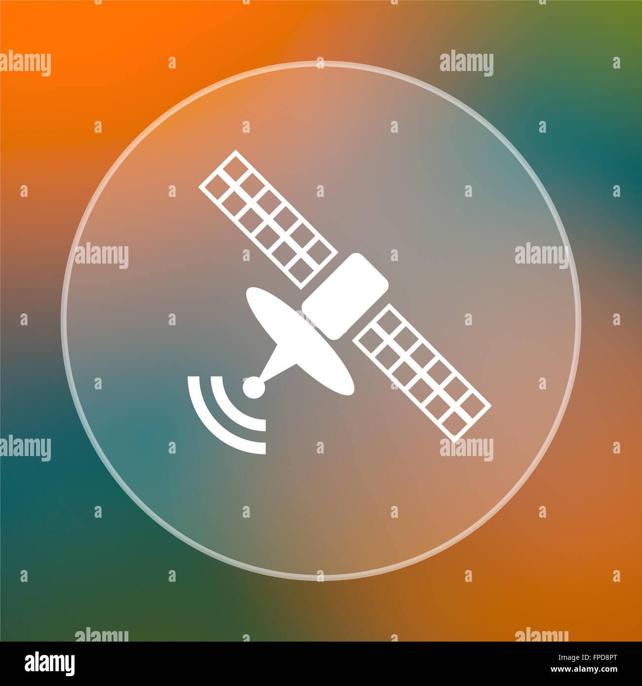 Antenna icon. Internet button on colored background Stock Photo - Alamy