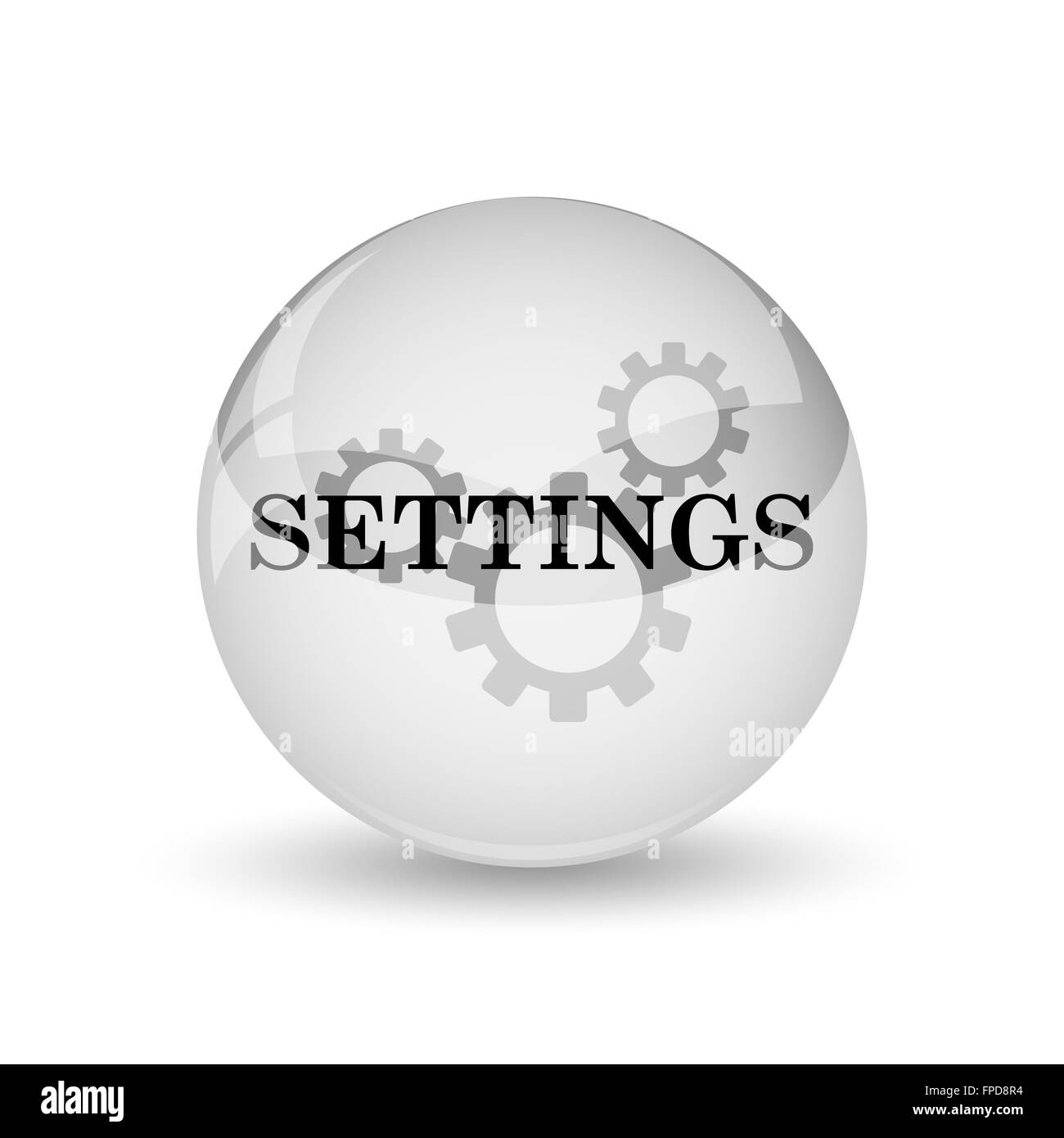Settings icon. Internet button on white background Stock Photo - Alamy