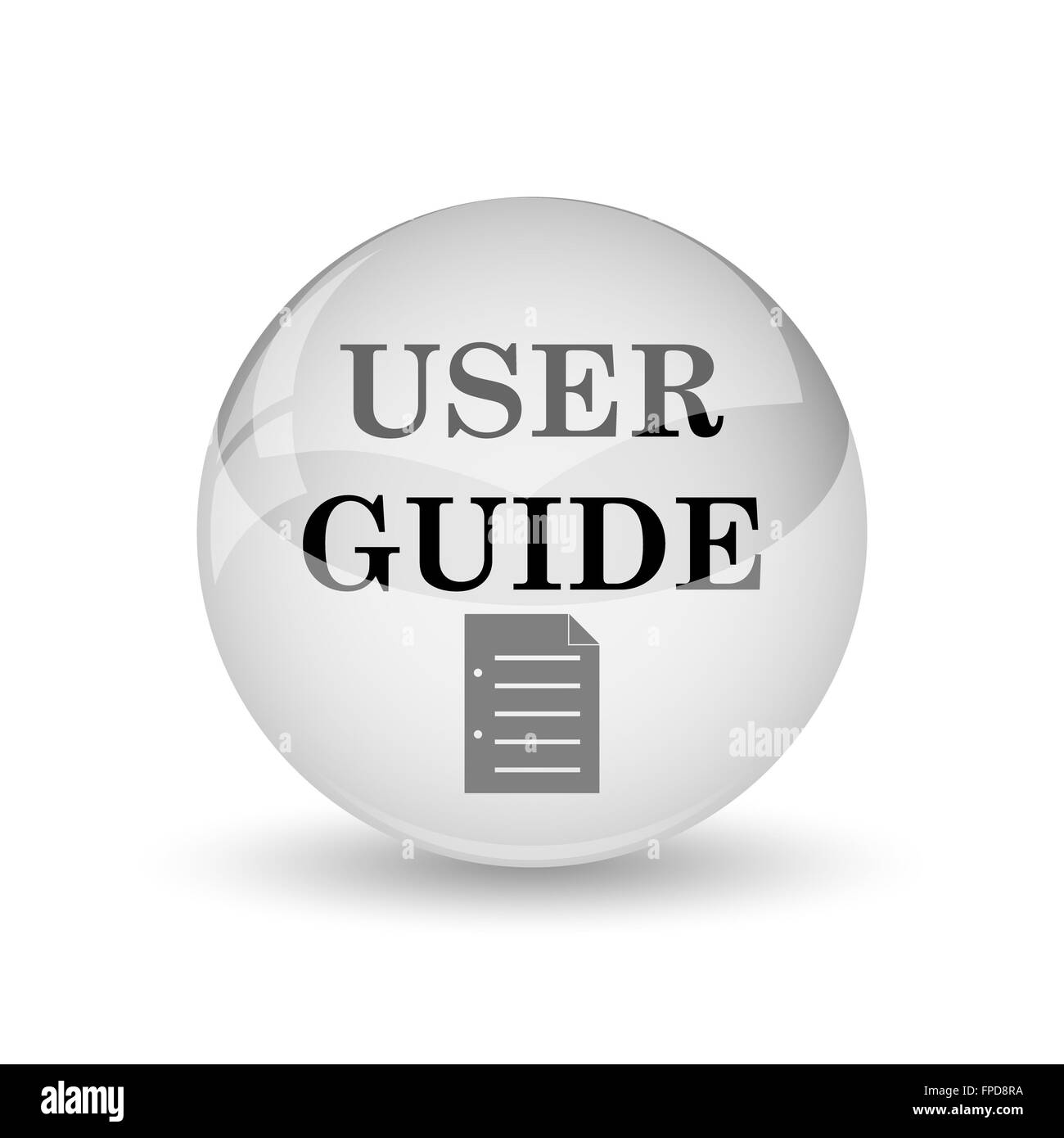 User guide icon. Internet button on white background Stock Photo - Alamy