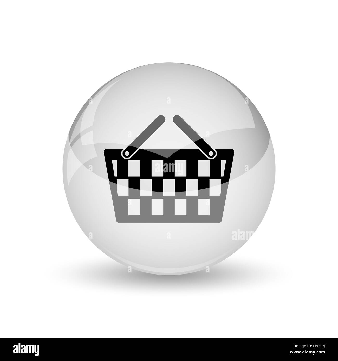 Shopping basket icon. Internet button on white background Stock Photo ...