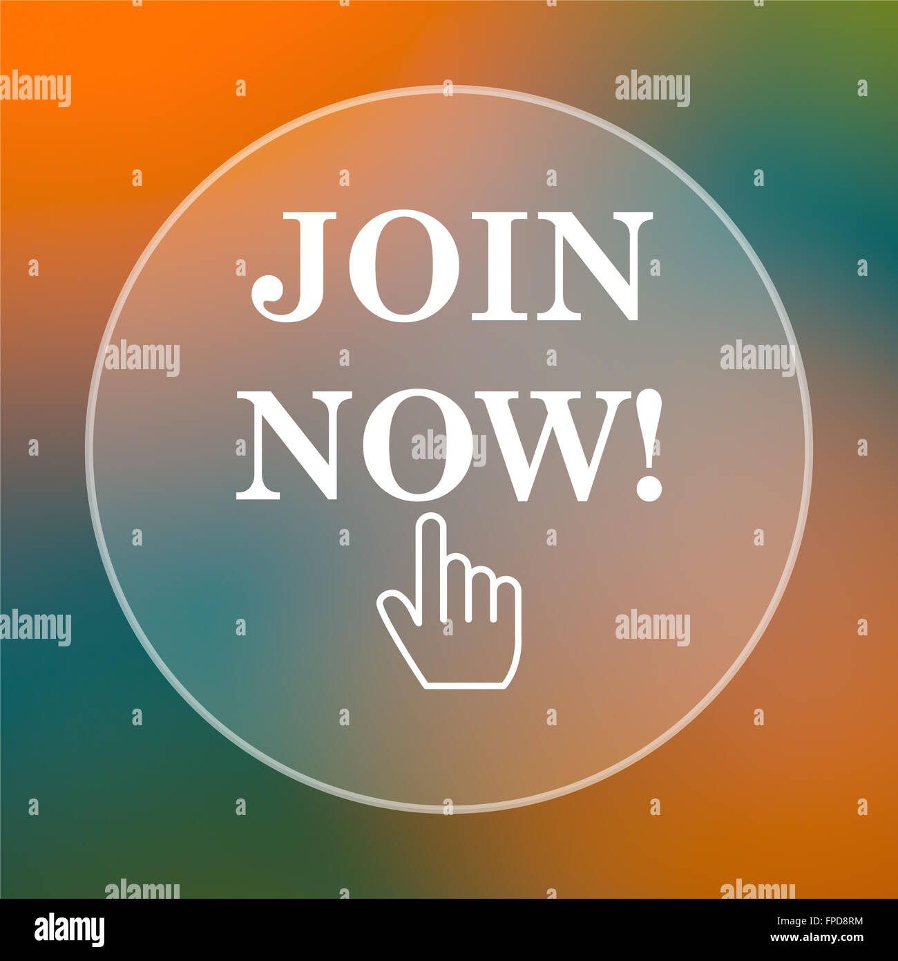 Join now icon. Internet button on colored background Stock Photo - Alamy