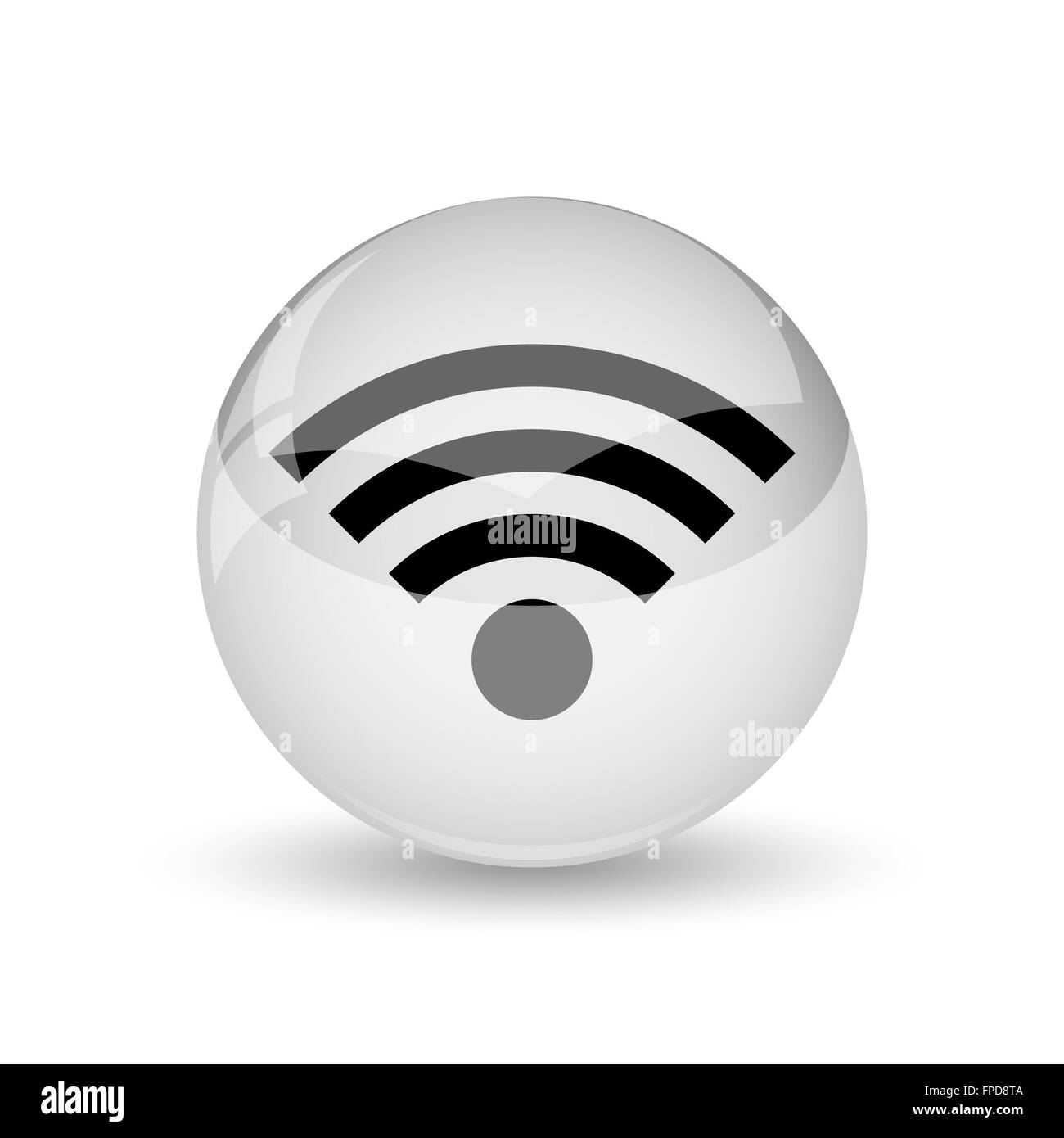 Wireless sign icon. Internet button on white background Stock Photo - Alamy