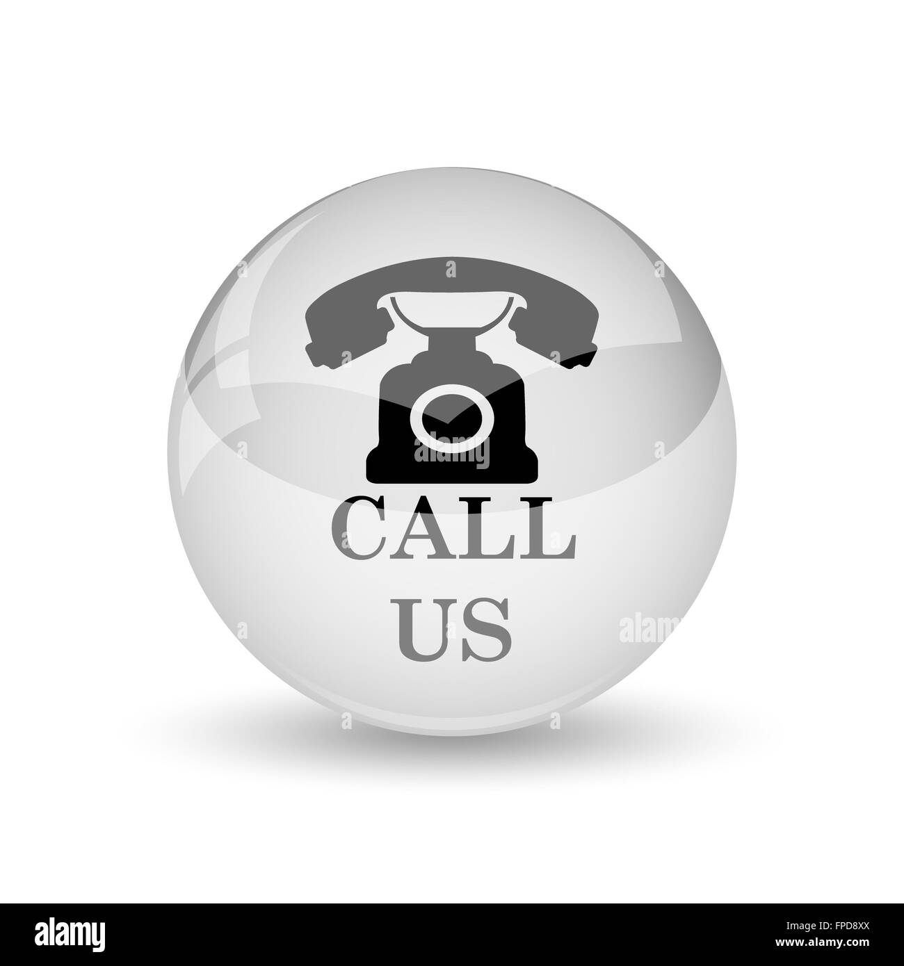 Call us icon. Internet button on white background Stock Photo - Alamy