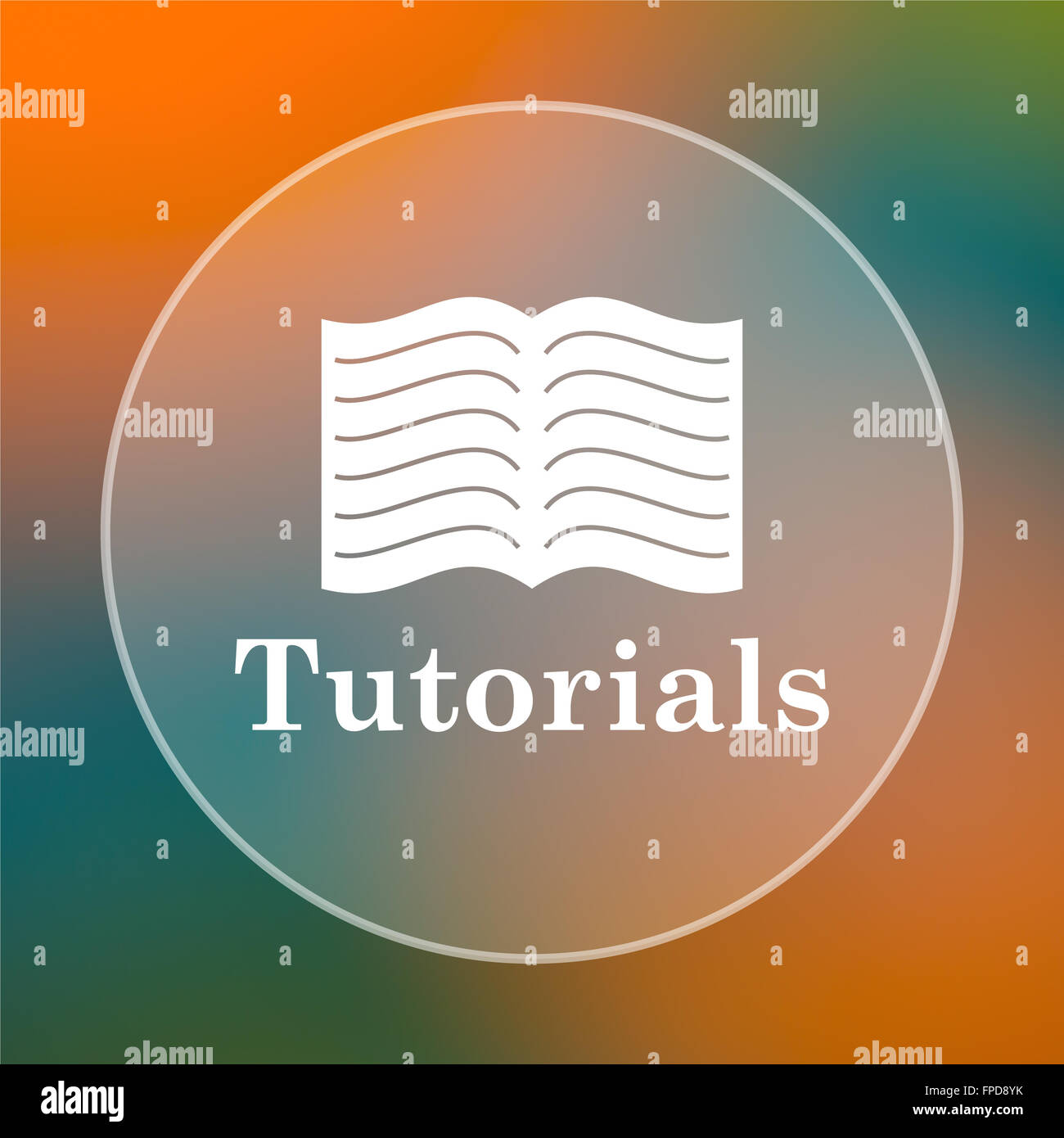 Tutorials icon. Internet button on colored background Stock Photo - Alamy