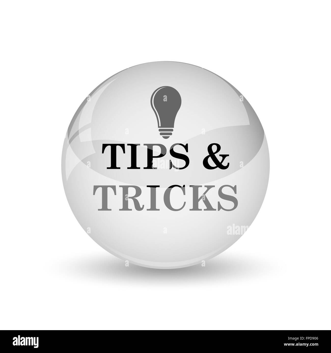 Tips and tricks icon. Internet button on white background Stock Photo ...
