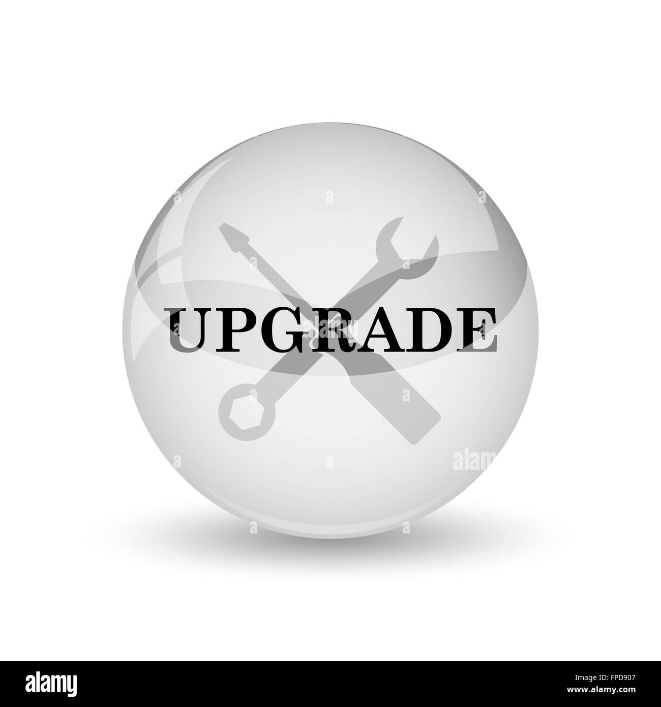 Upgrade icon. Internet button on white background Stock Photo - Alamy
